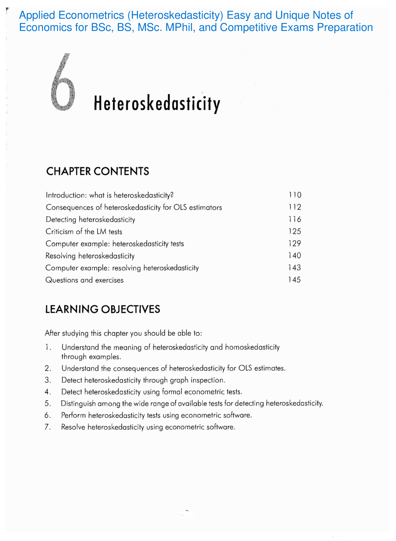 Applied Econometrics Heteroskedasticity Easy And Unique Notes Of
