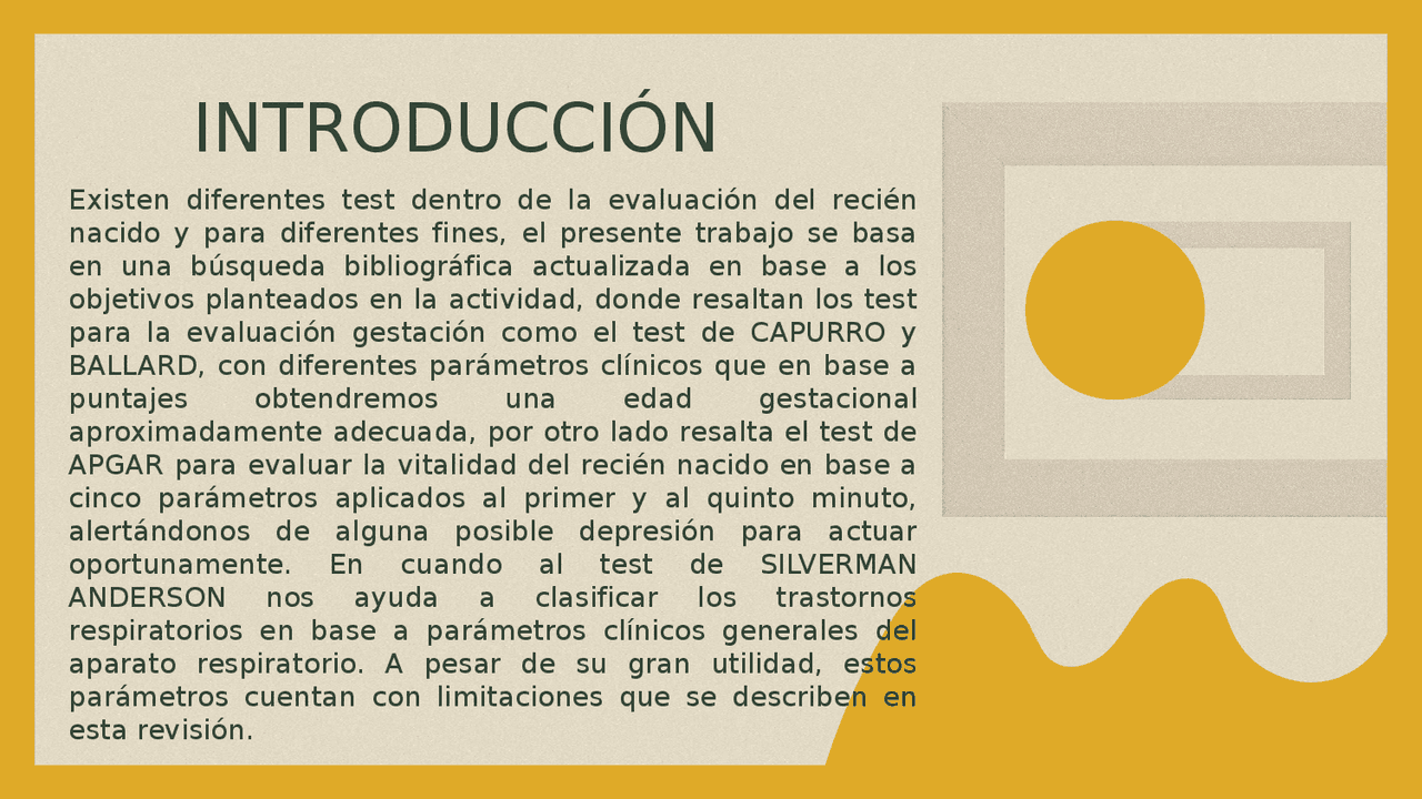 revision sobre test de ballard | Apuntes de Pediatría | Docsity
