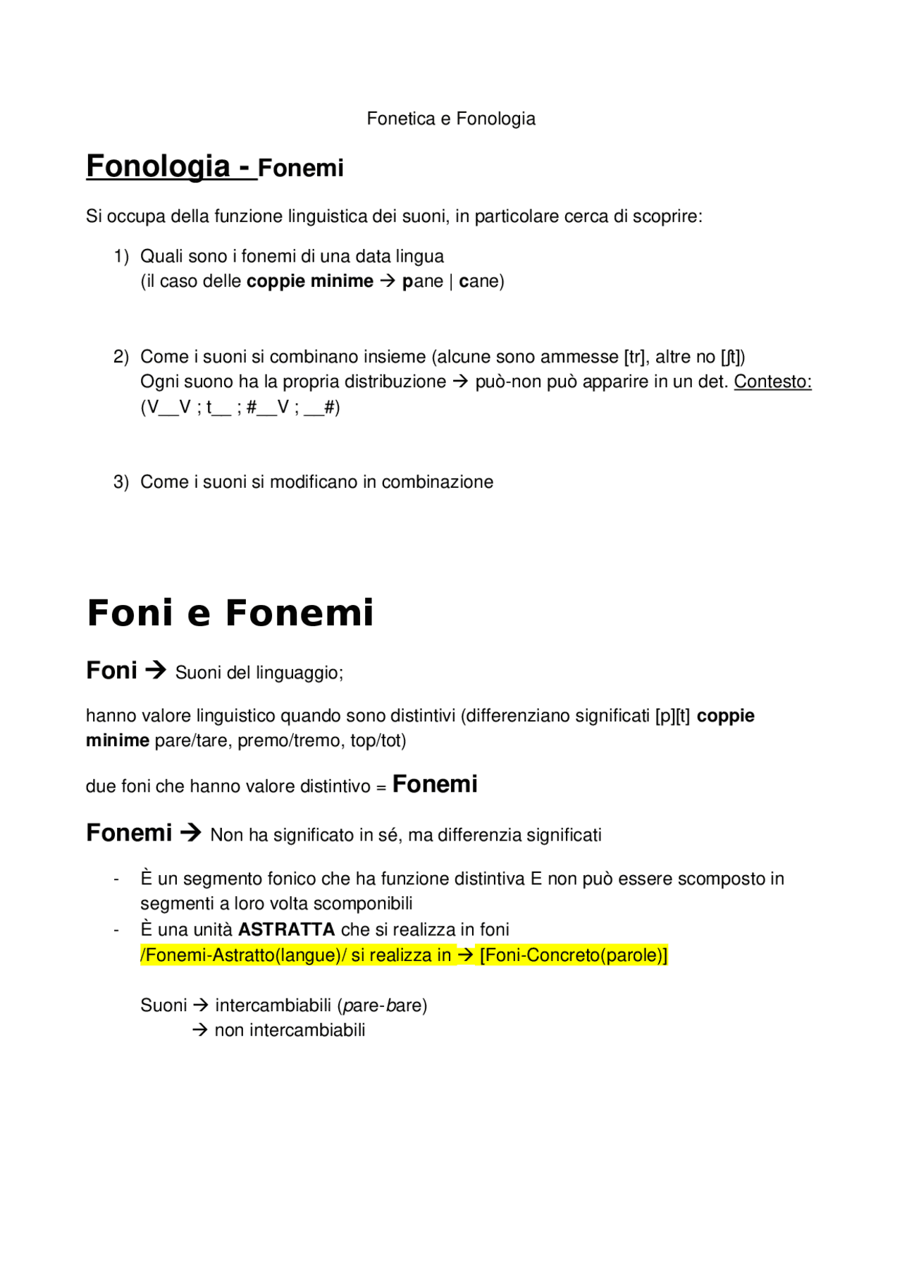 Fonologia Appunti E Schemi Molto Chiari Schemi E Mappe Concettuali Di