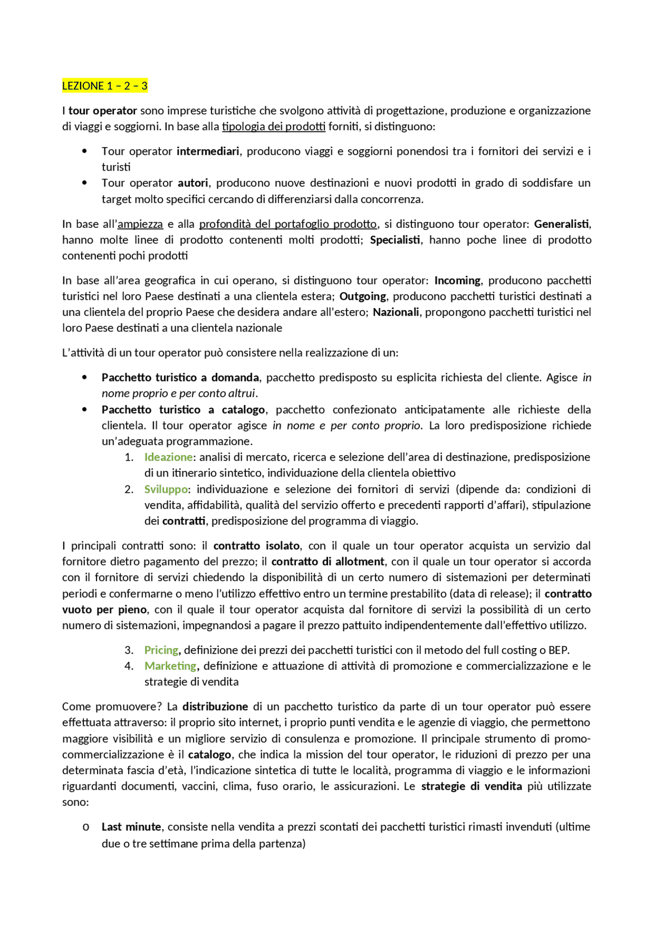 Tour operator e pacchetti turistici | Schemi e mappe concettuali di ...
