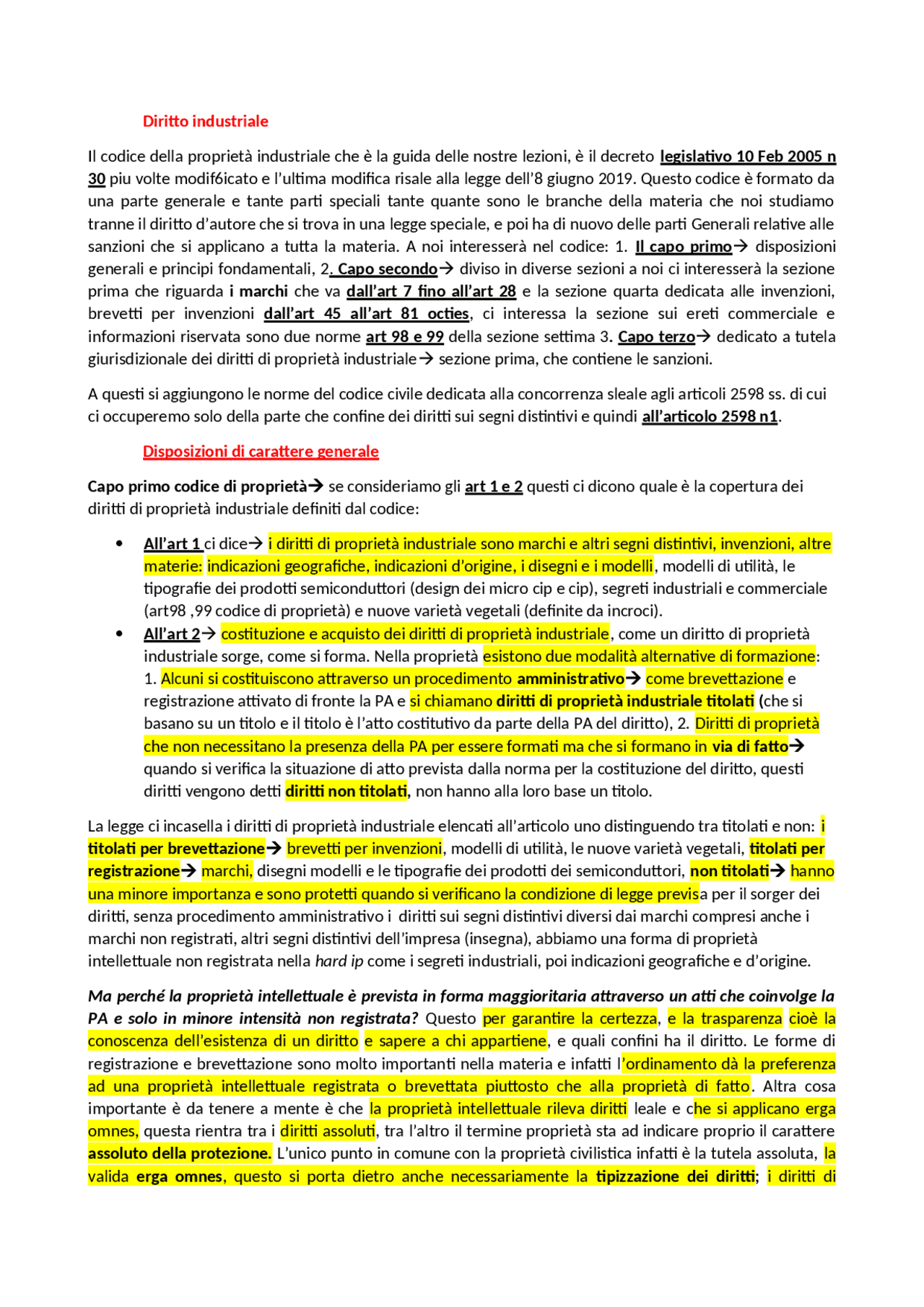 Appunti Di Diritto Industriale Completi Appunti Di Diritto