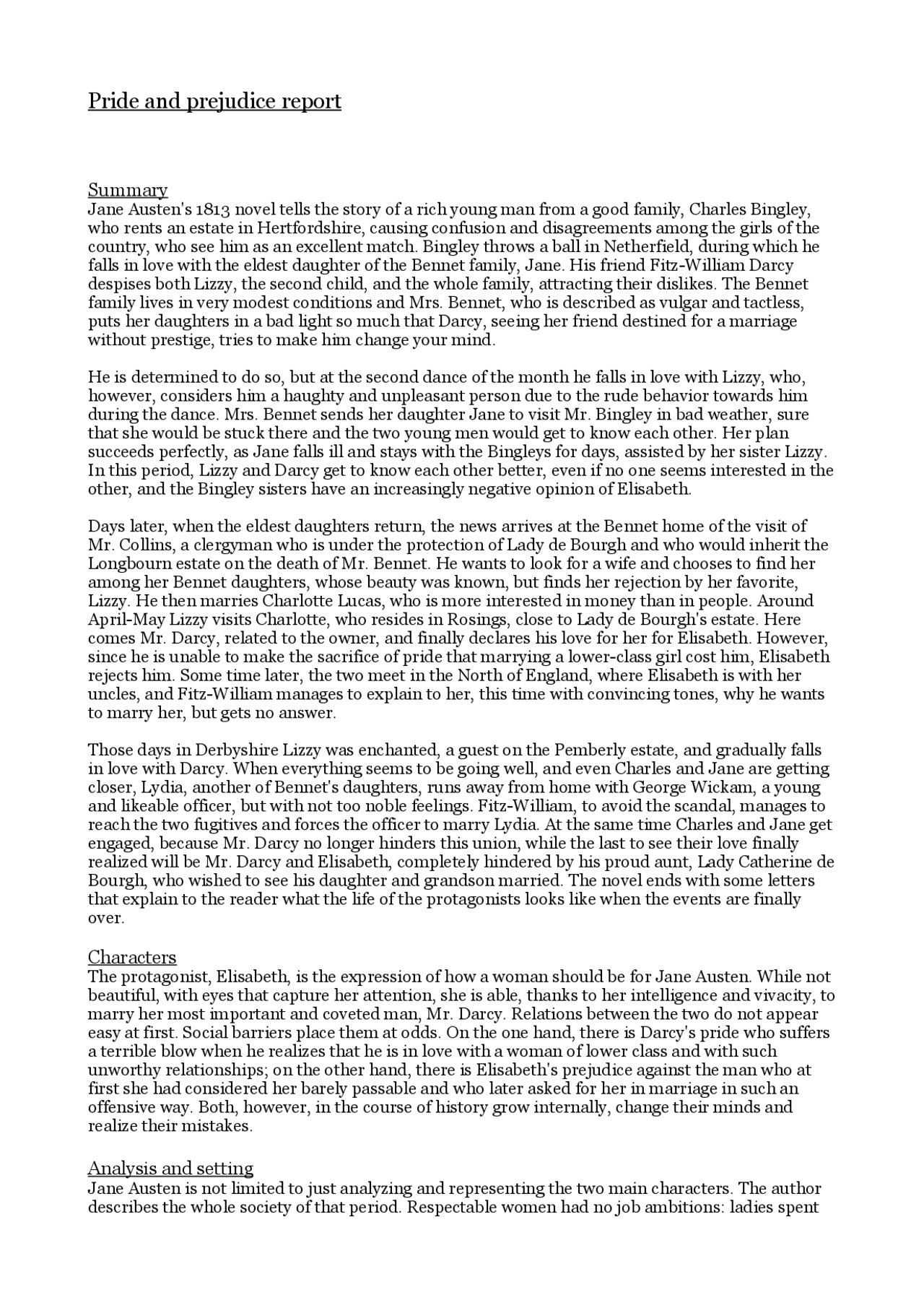 Riassunto di Orgoglio e Pregiudizio di Jane Austen | Sintesi del corso ...