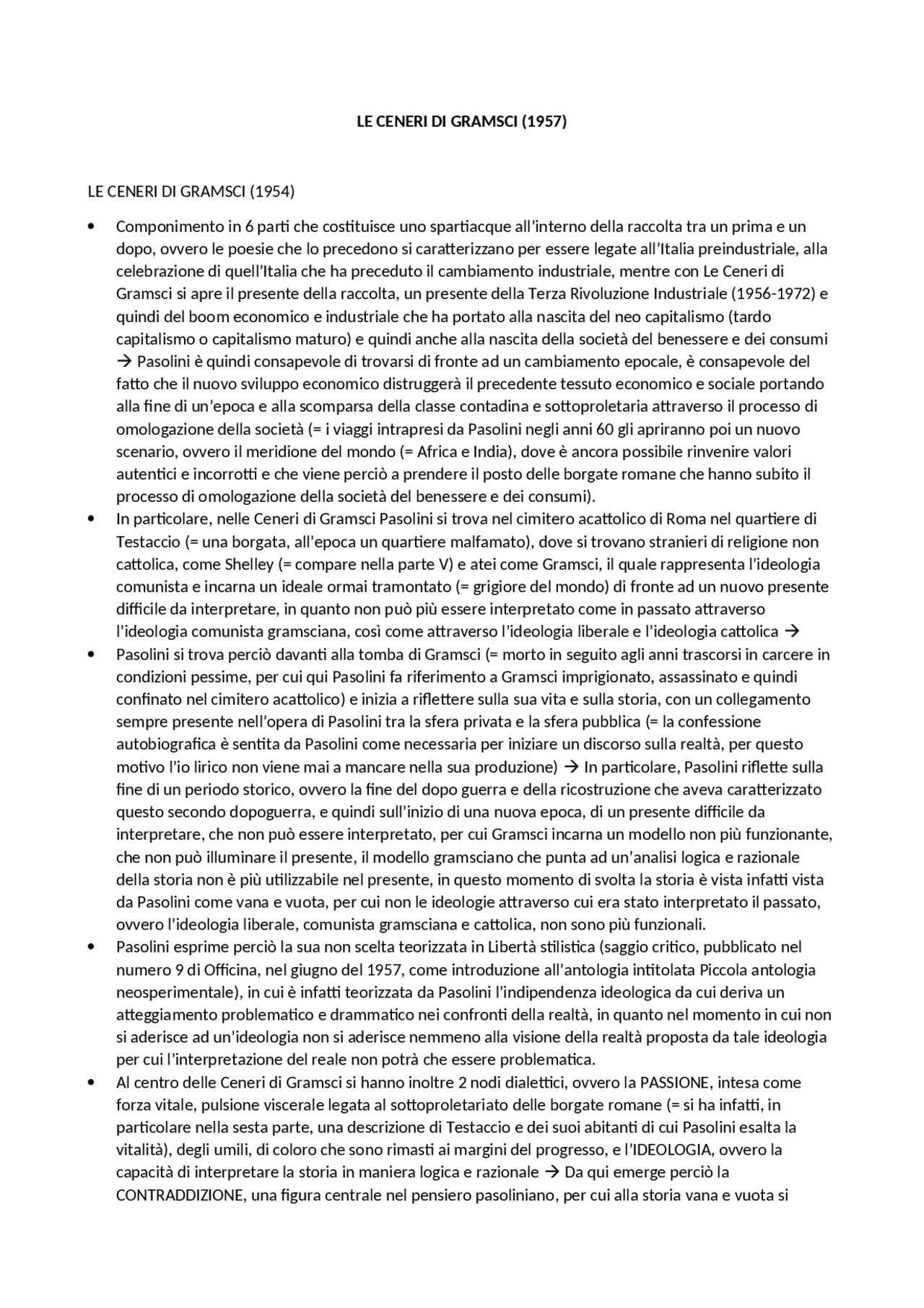 Analisi Le ceneri di Gramsci - Pasolini (Spignoli) | Appunti di ...