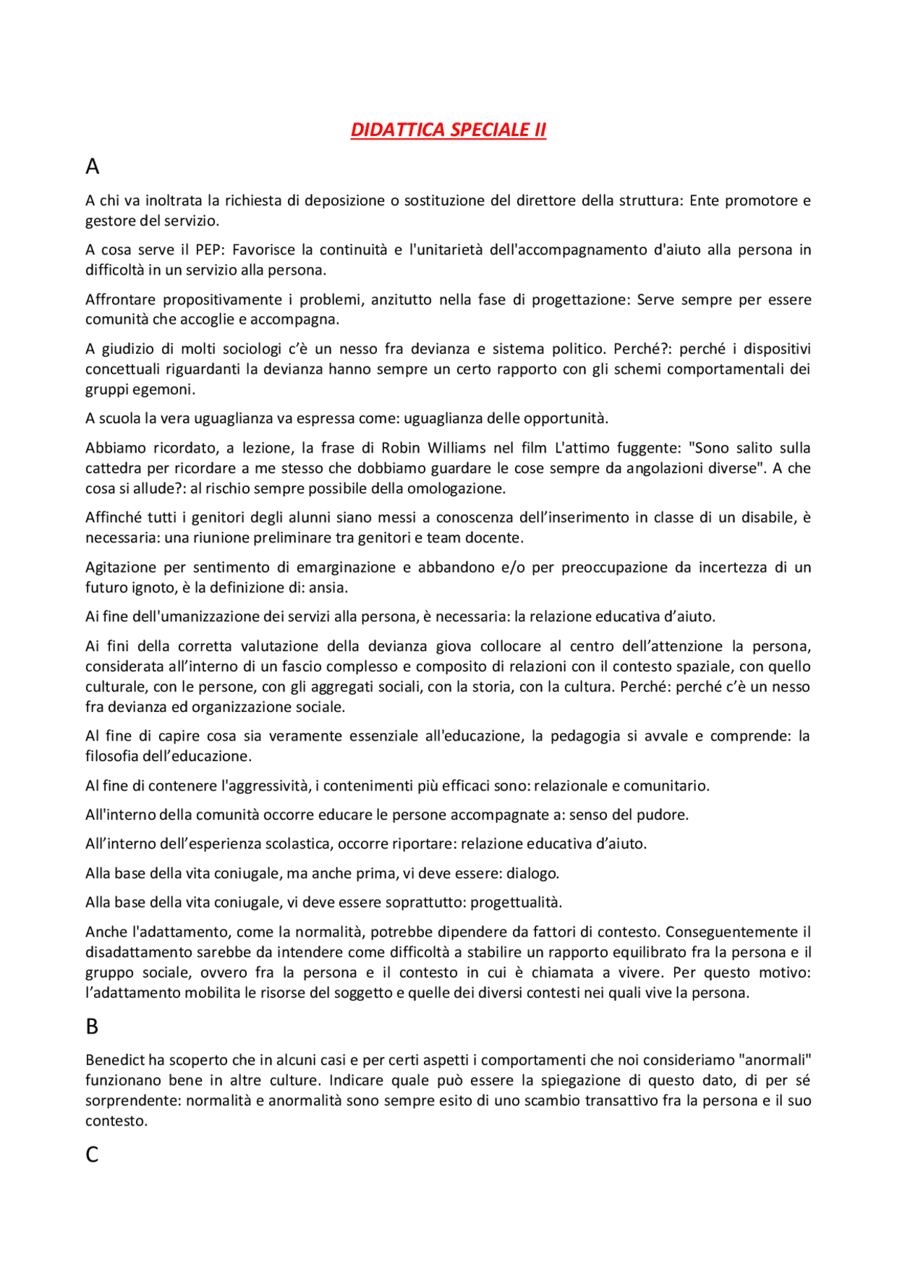 Didattica Speciale Ii Agg A Luglio Scienze Pedagogiche Lm 85 Pegaso