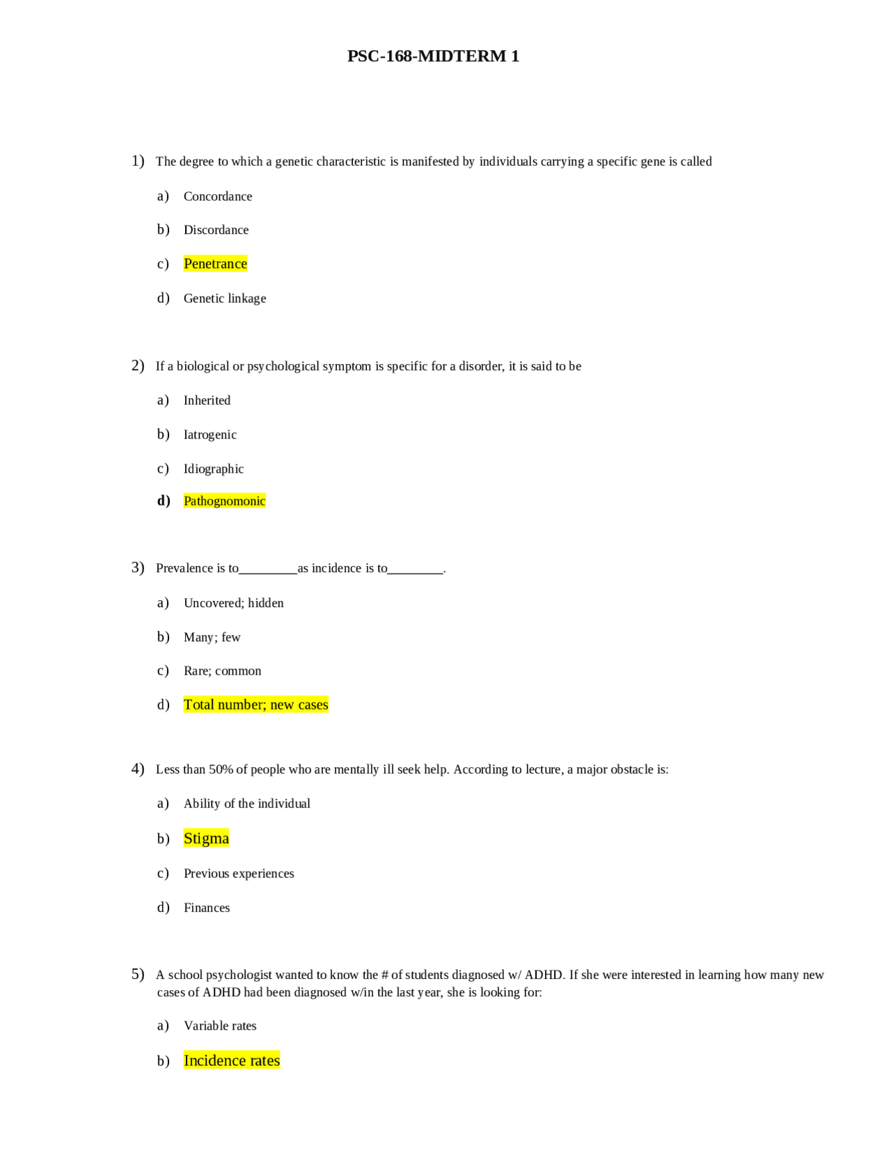 Physiology 168 Midterm Exam Docsity