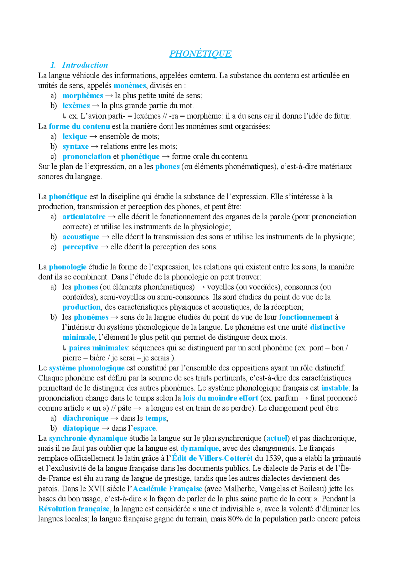 Appunti Completi Corso Fonetica Appunti Di Lingua Francese Docsity