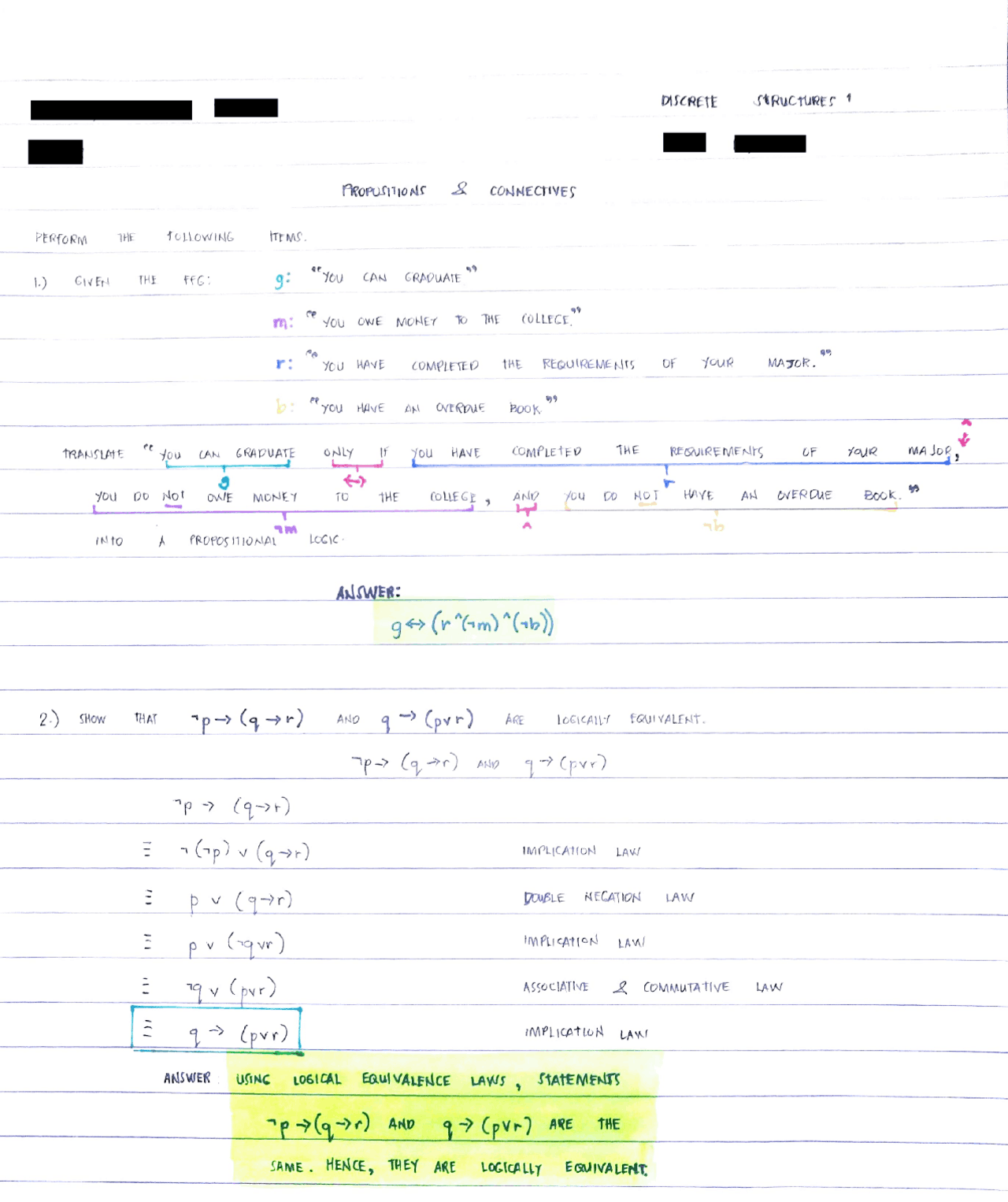 DiscMathTP_prelim Propositions and Connectives | Exams Discrete ...