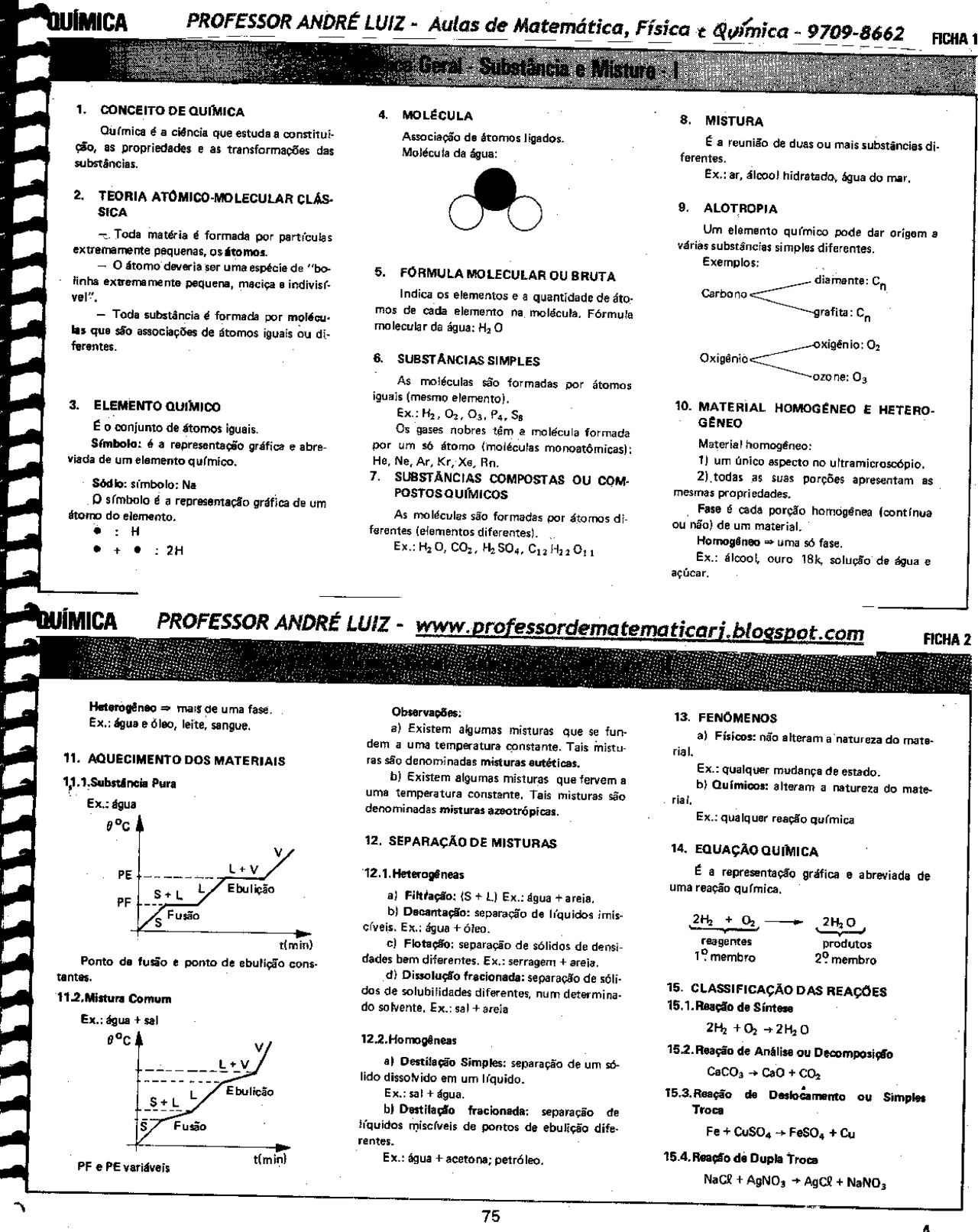 Todas as Formulas e Resumo Completo de Quimica.pdf | Notas de estudo ...