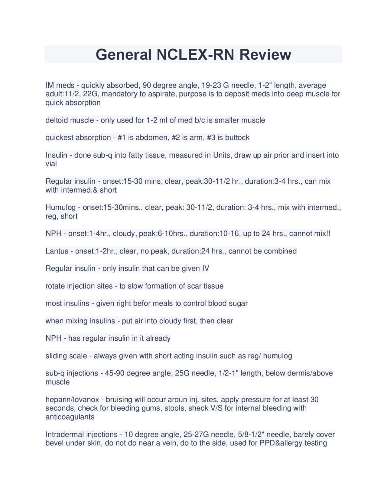 General NCLEX-RN Review 100% Correct) (SATISFACTION GUARANTEED, - Docsity