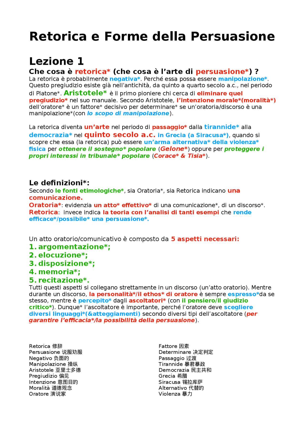 Retorica E Forme Di Persuasione Docsity