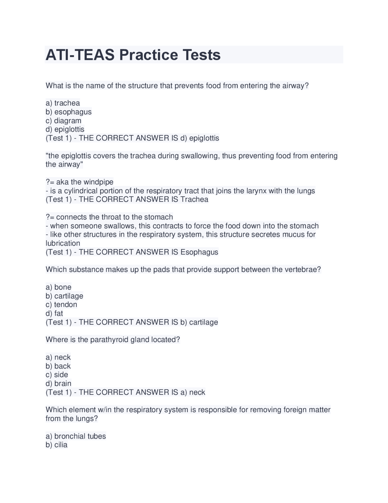 ATI-TEAS Practice Tests | Exams Nursing | Docsity