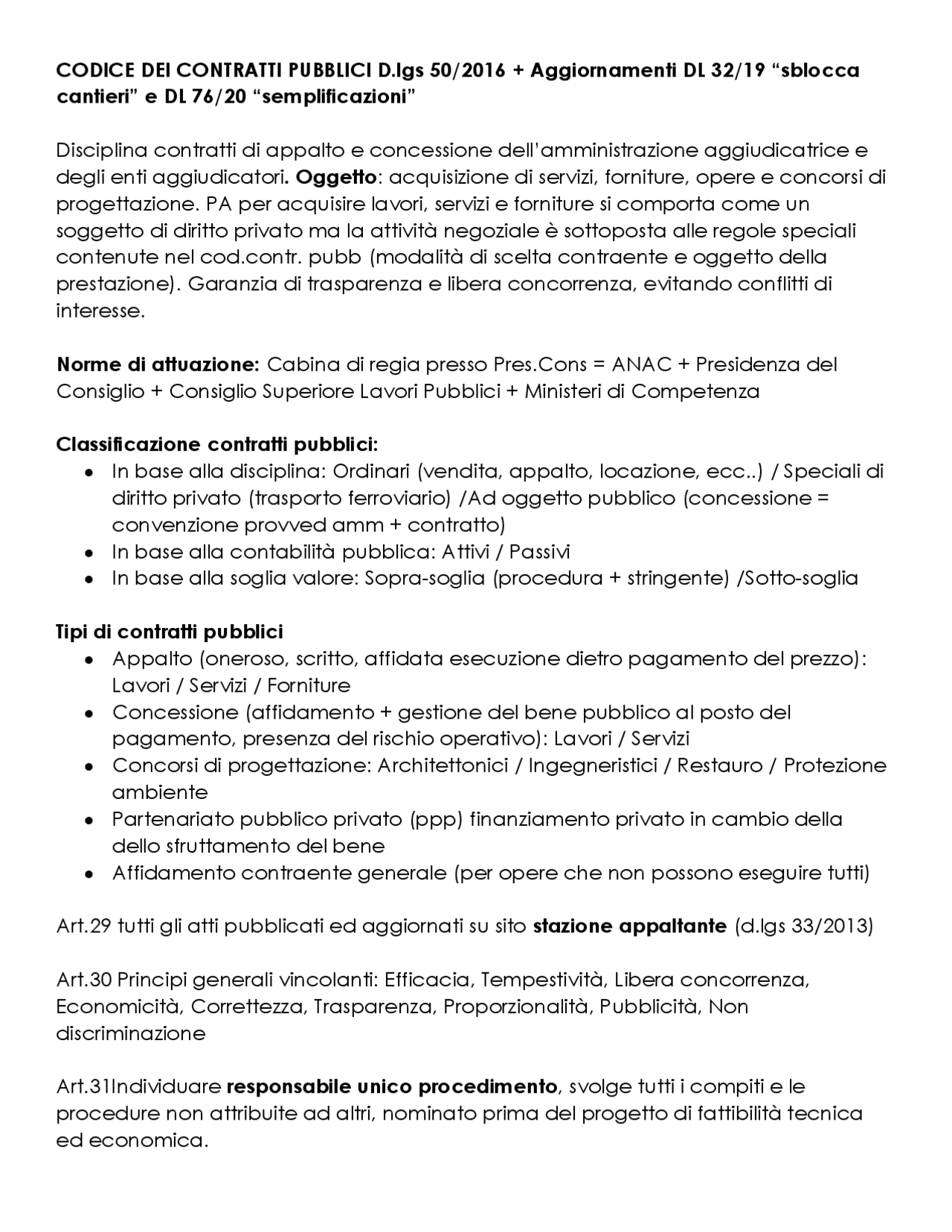 Codice Degli Appalti Appunti Di Diritto Docsity