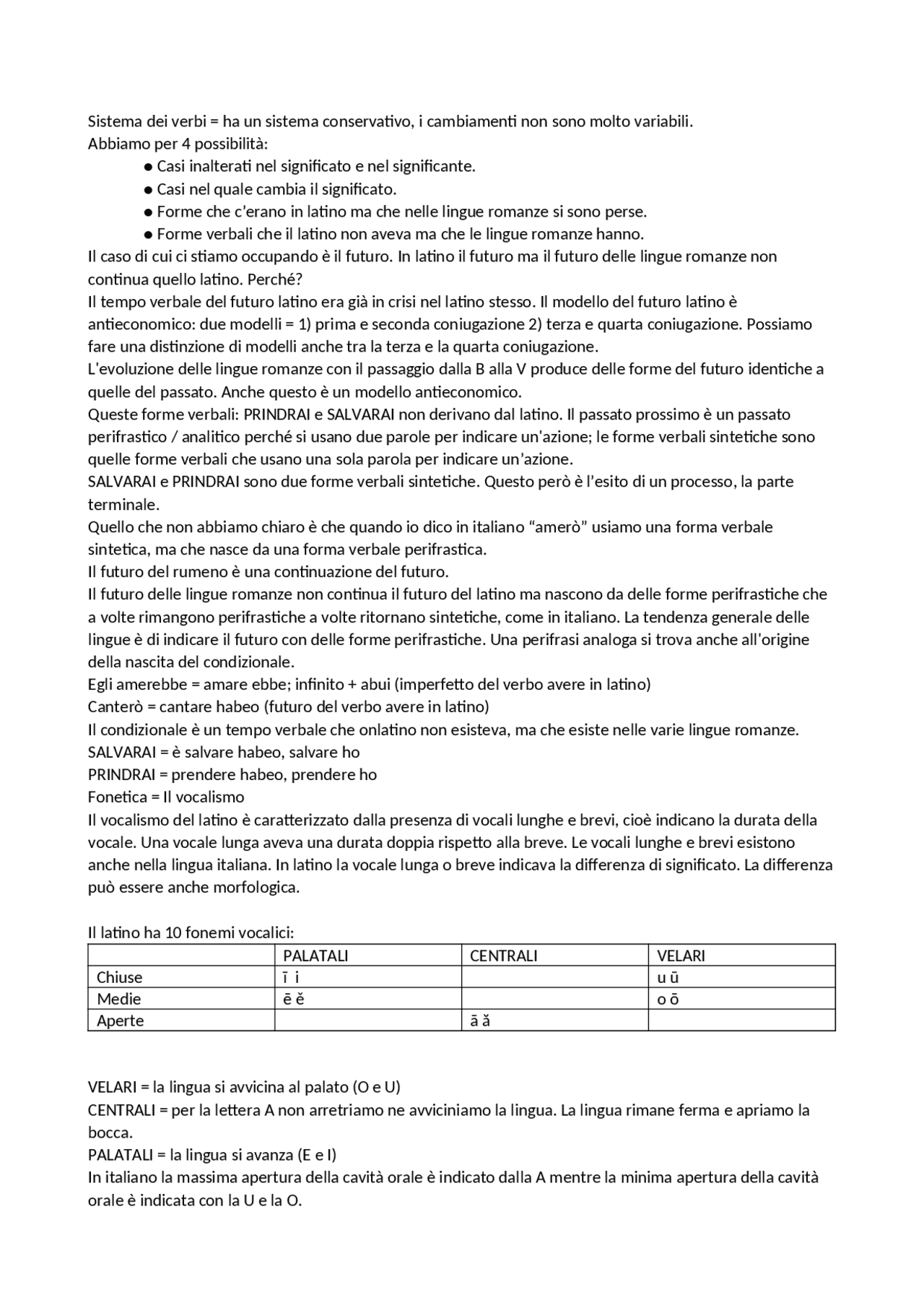 Sistema Dei Verbi Appendix Probi Appunti Di Filologia Romanza Docsity