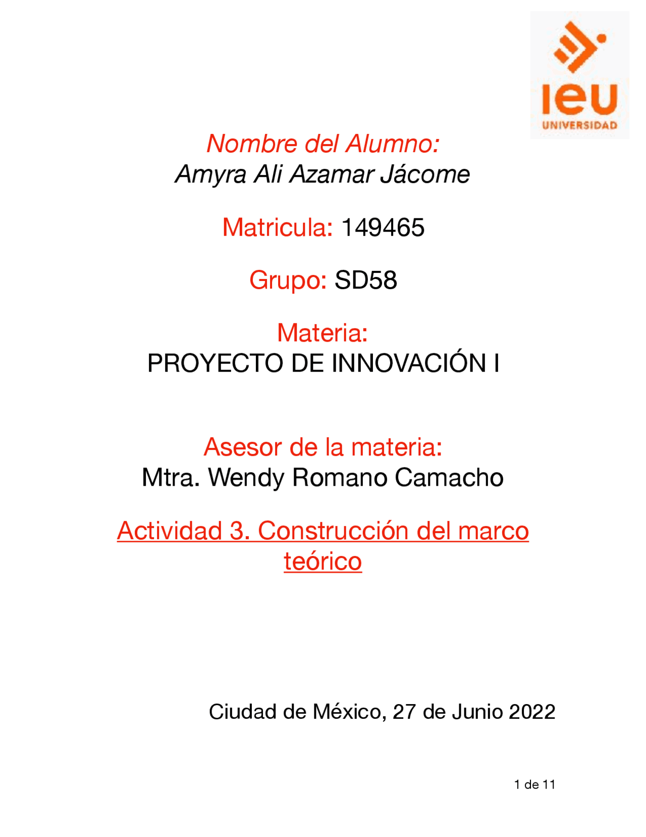 Actividad 3. Construcción del marco teórico | Ejercicios de ...