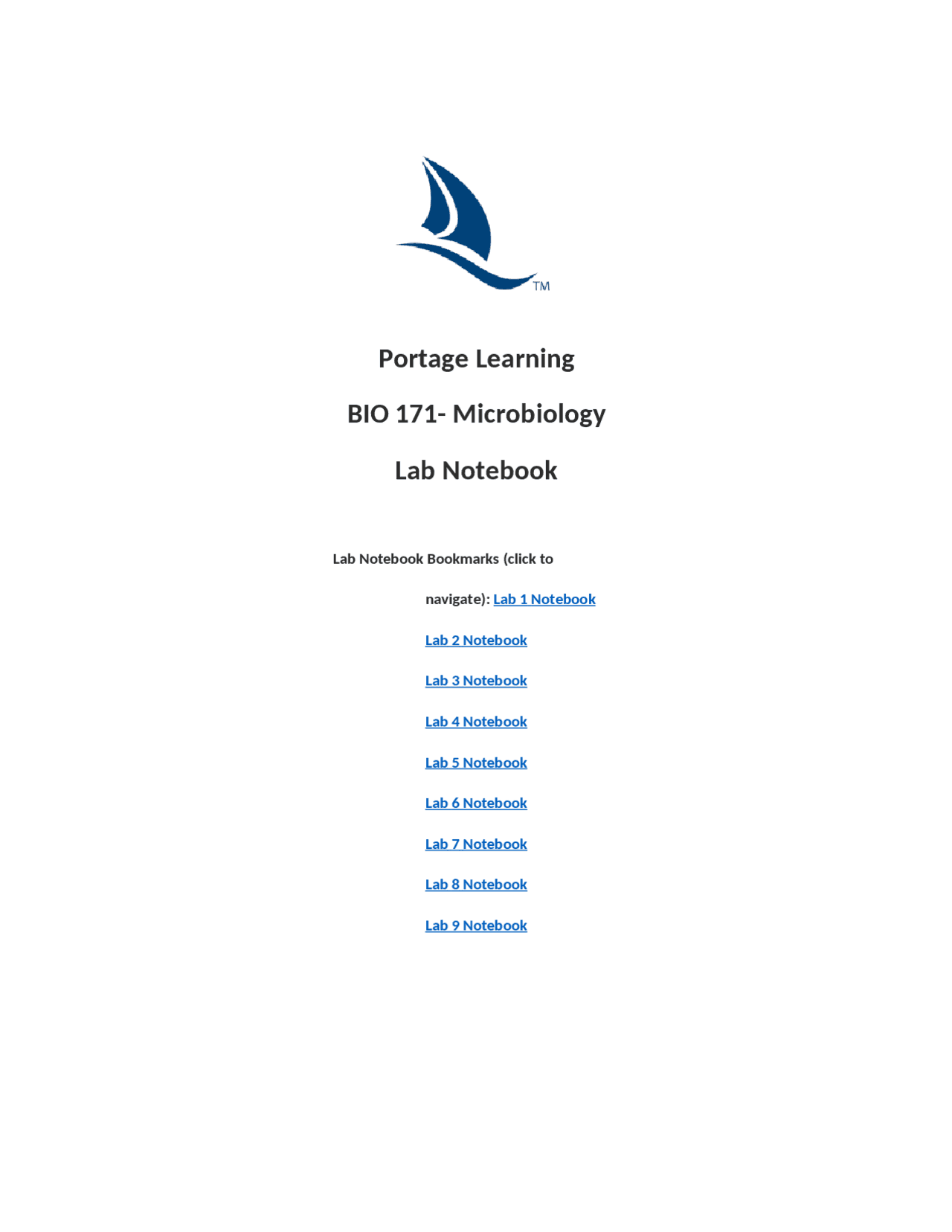 BIOD 171 MICROBIOLOGY LAB NOTEBOOK | Exams Nursing | Docsity