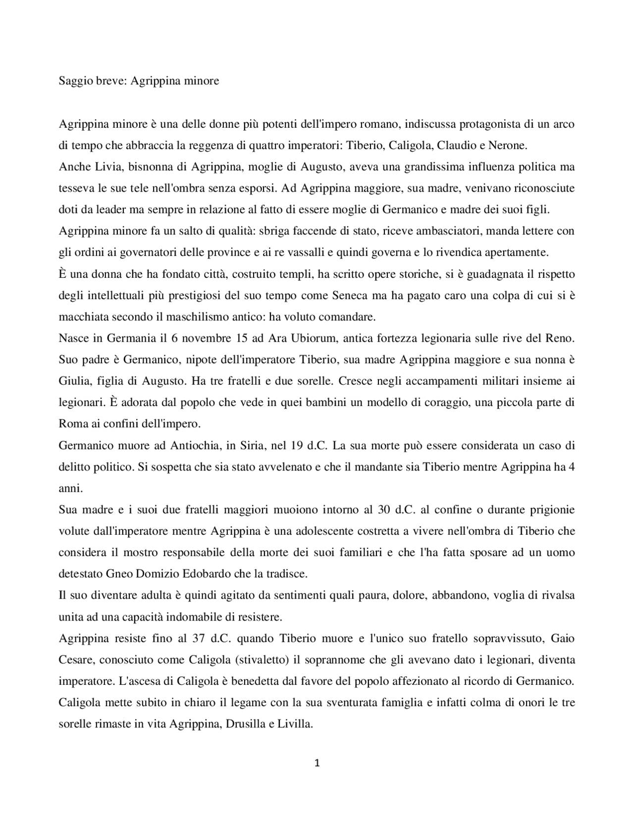 Agrippina minore, l'Augusta | Tesine universitarie di Storia Romana ...