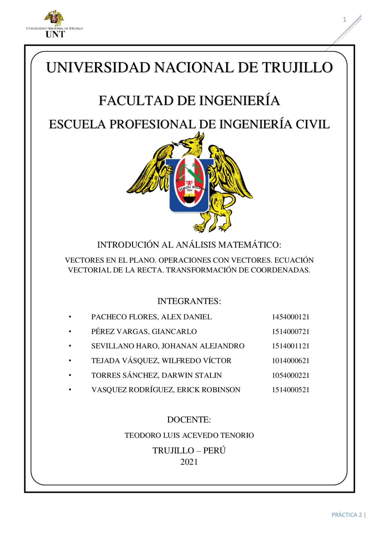 Practica Calificada De Matematica Exercices De Mathématiques Docsity