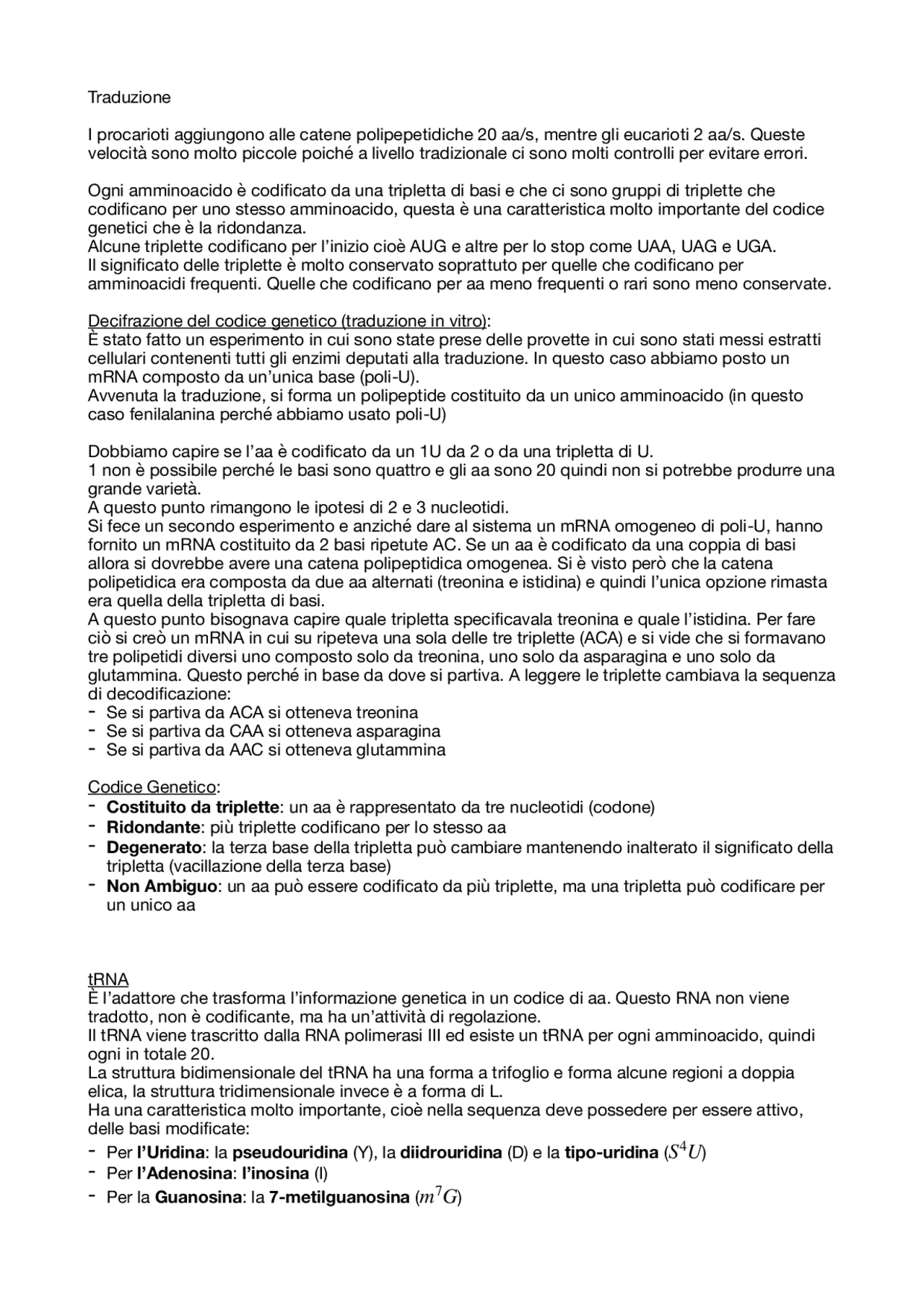 Traduzione Procarioti Dispense Di Biologia Molecolare Docsity