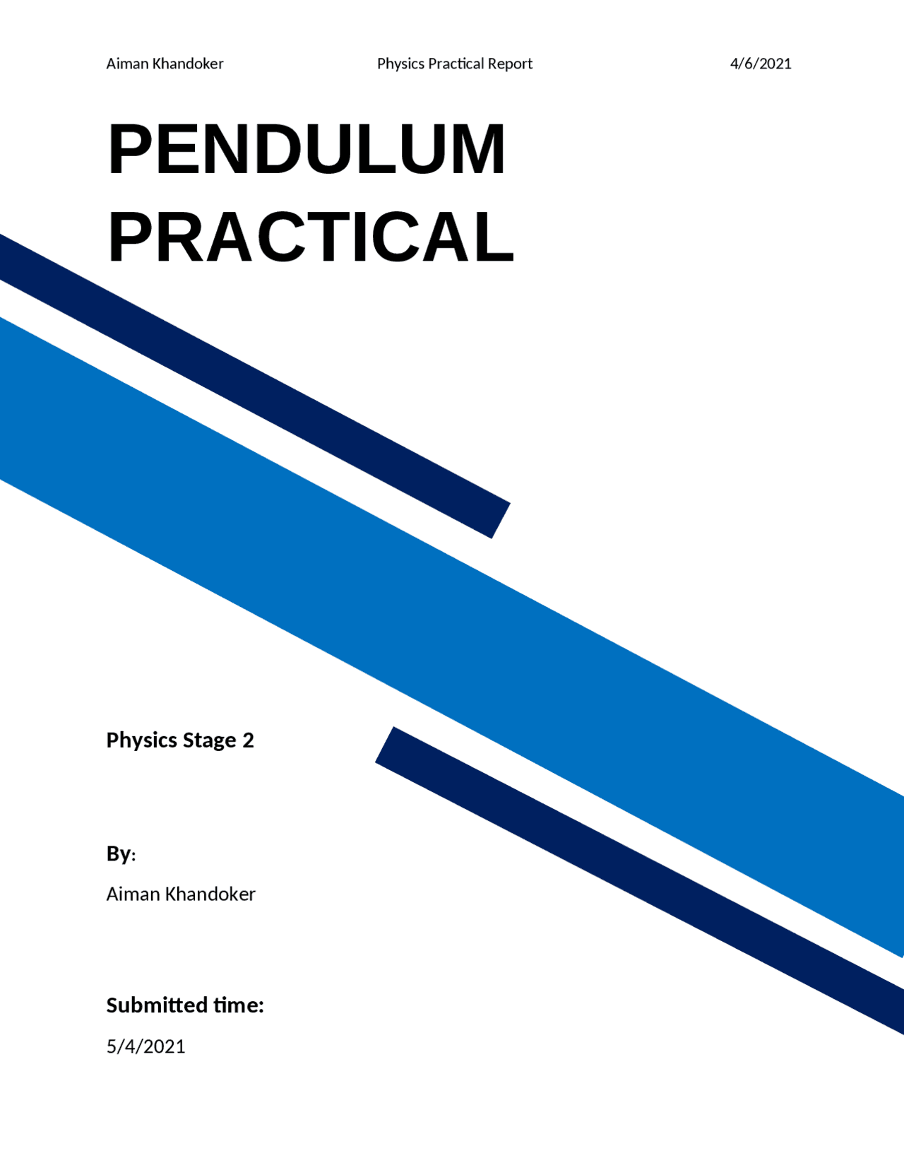 Physics Practical Report Essays High School Physics Docsity