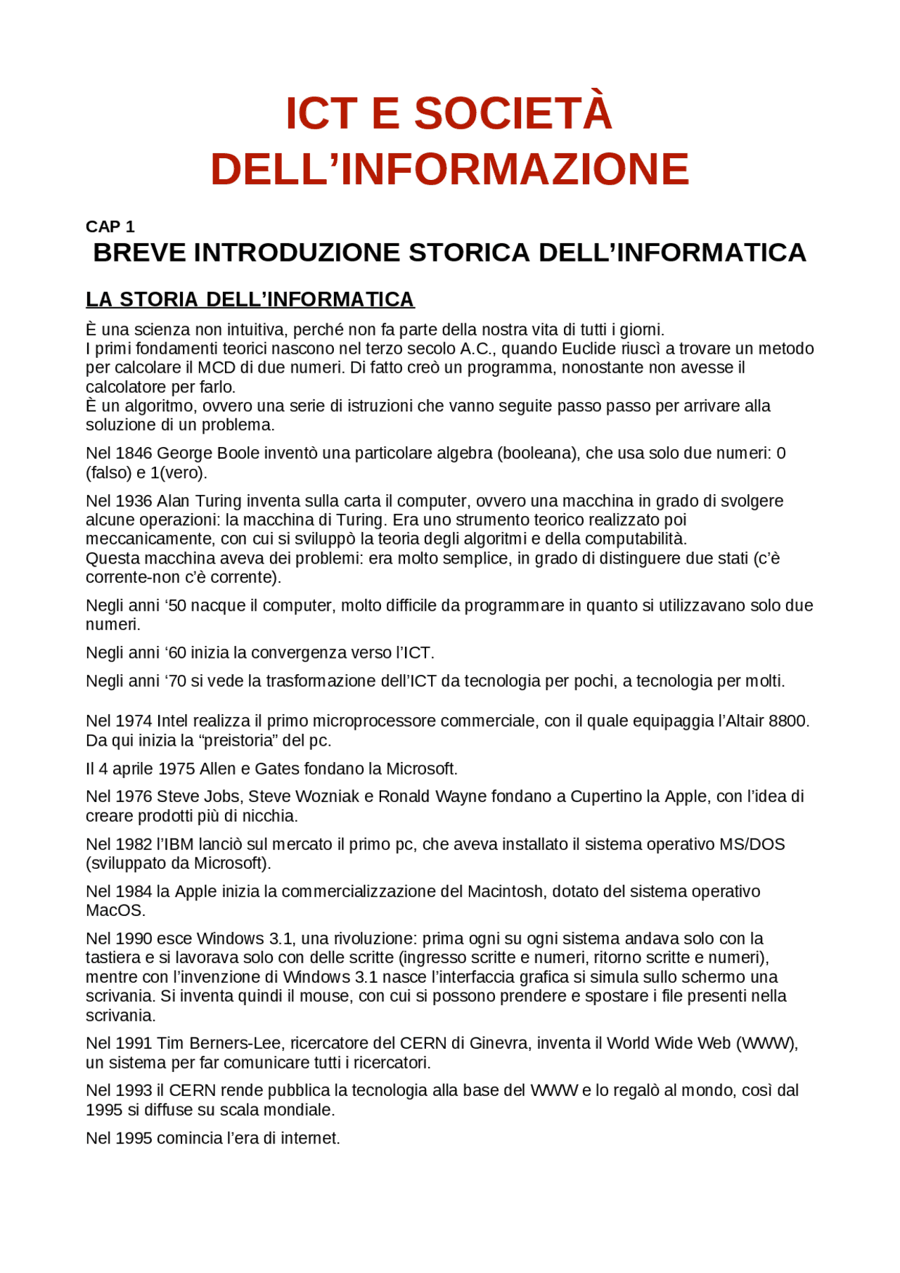ICT e società dell'informazione | Dispense di Elementi di Informatica ...