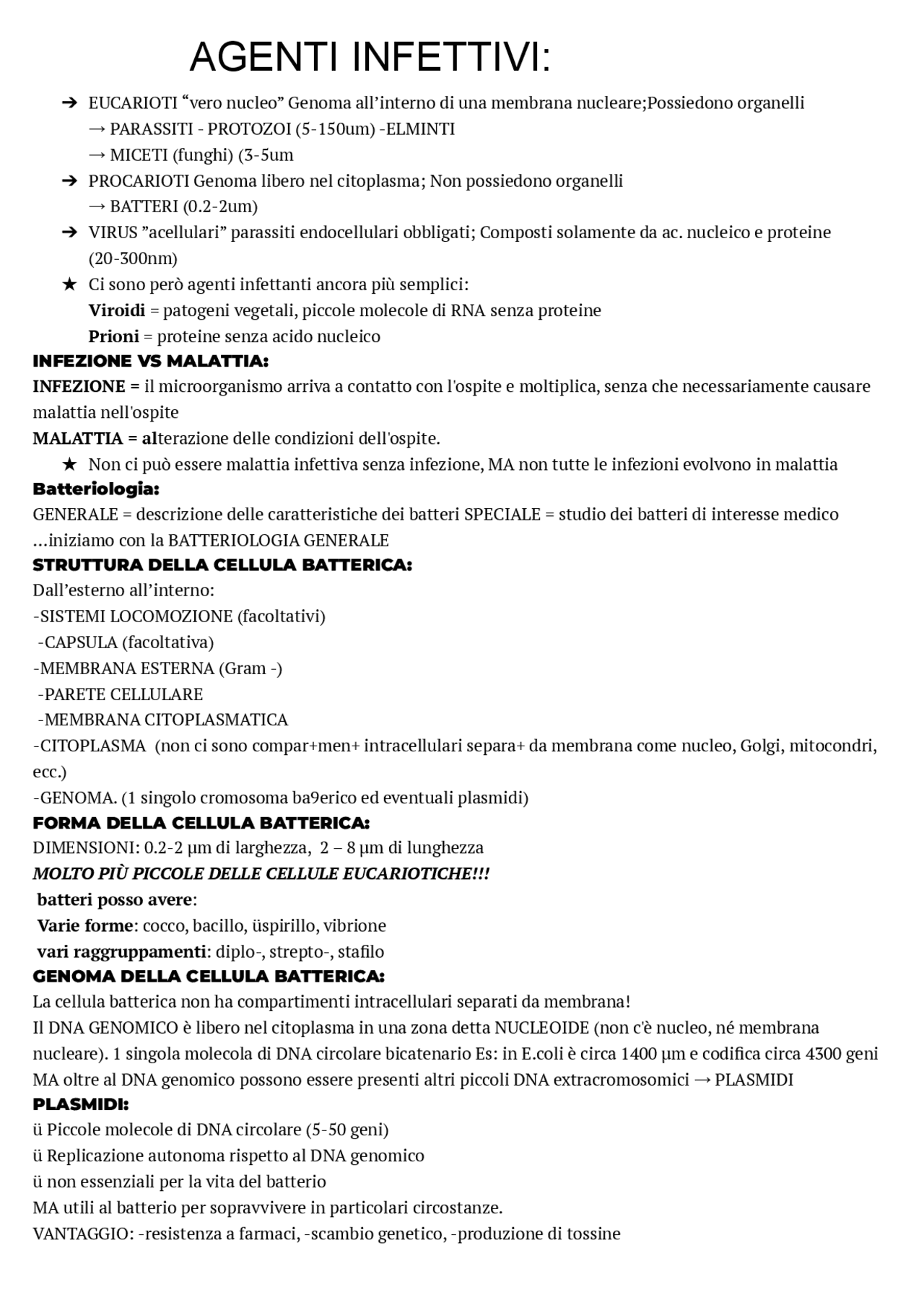 appunti per esame microbiologia, primo anno infermieristica | Appunti di Microbiologia | Docsity