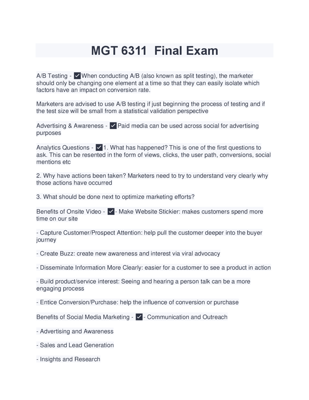 MGT 6311 Final Exam (Latest 2022/2023) Download to Score A | Exams ...
