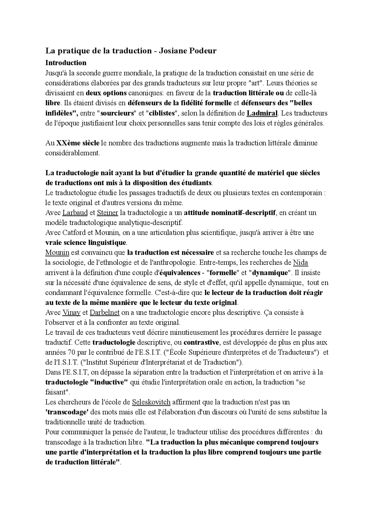 Modulo Traduzione Francese 1 Appunti Di Linguistica Francese Docsity