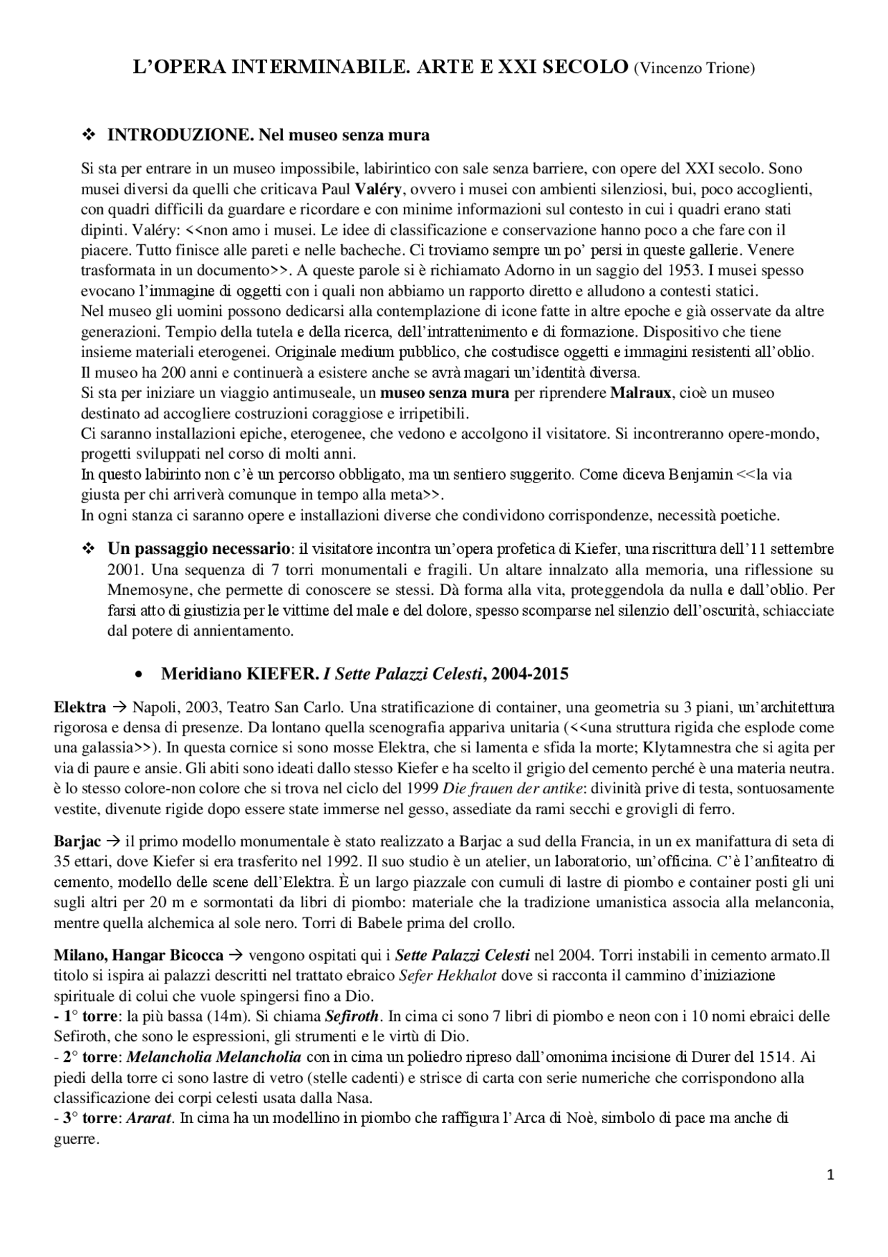 Riassunto Opera Interminabile Di V Trione Schemi E Mappe Concettuali