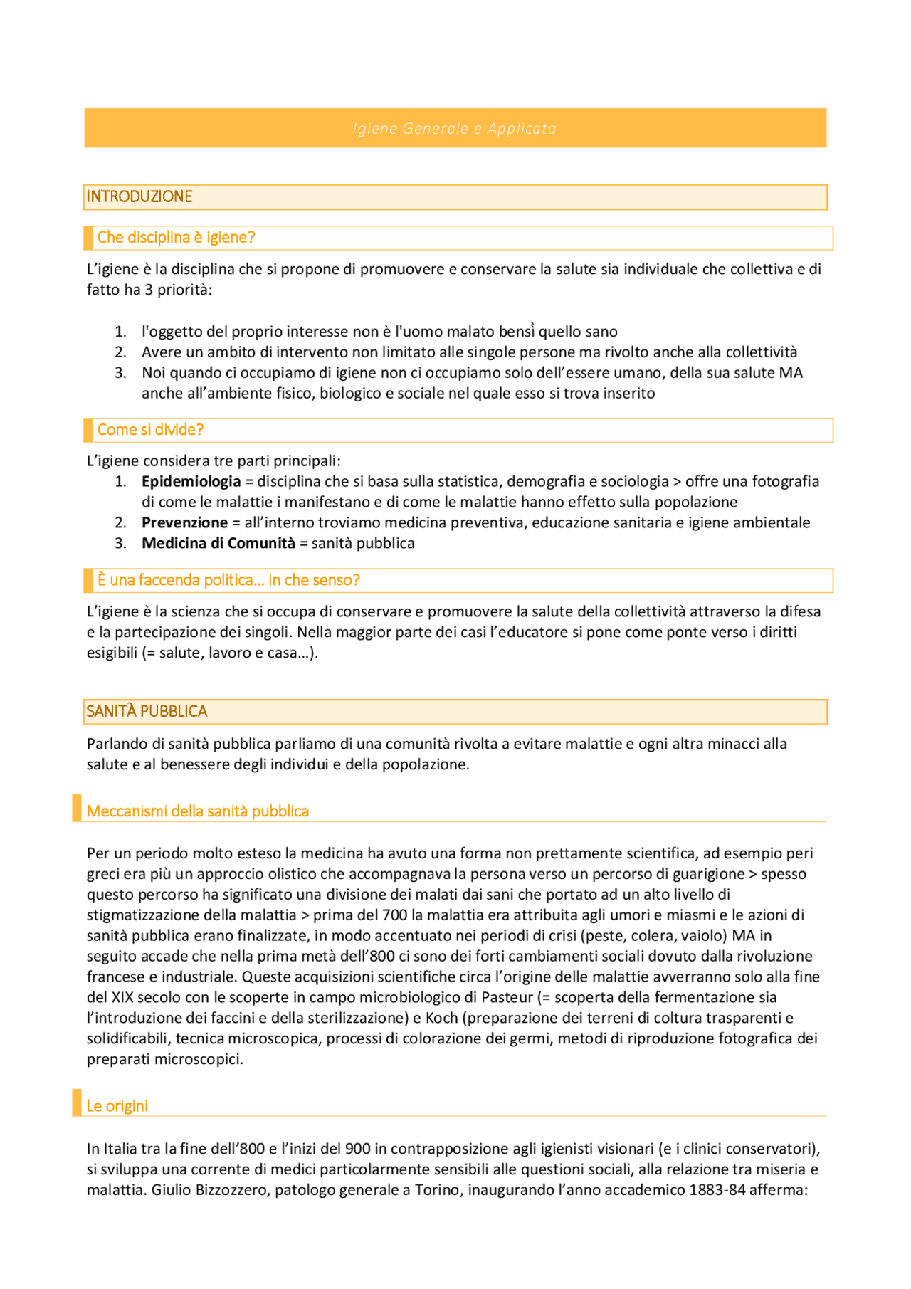 Igiene Generale E Applicata Appunti E Slides Appunti Di Scienze Dell