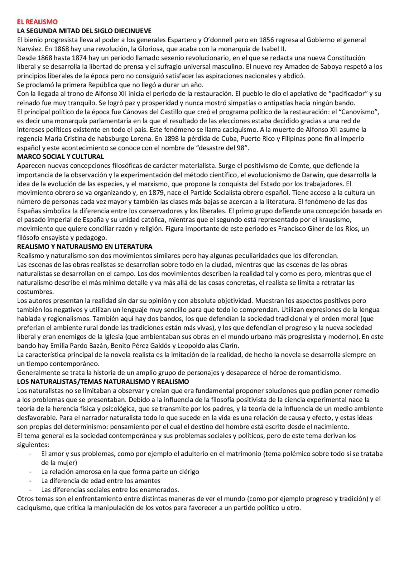 Realismo, Emilia Pardo Bazán, Las medias rojas | Appunti di Spagnolo ...