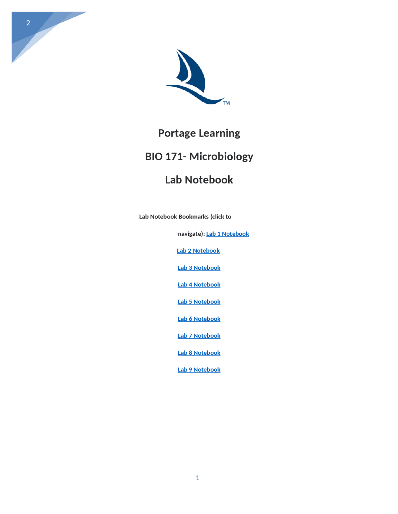Portage Learning / BIOD 171 Microbiology Lab Notebook Latest | Exams ...