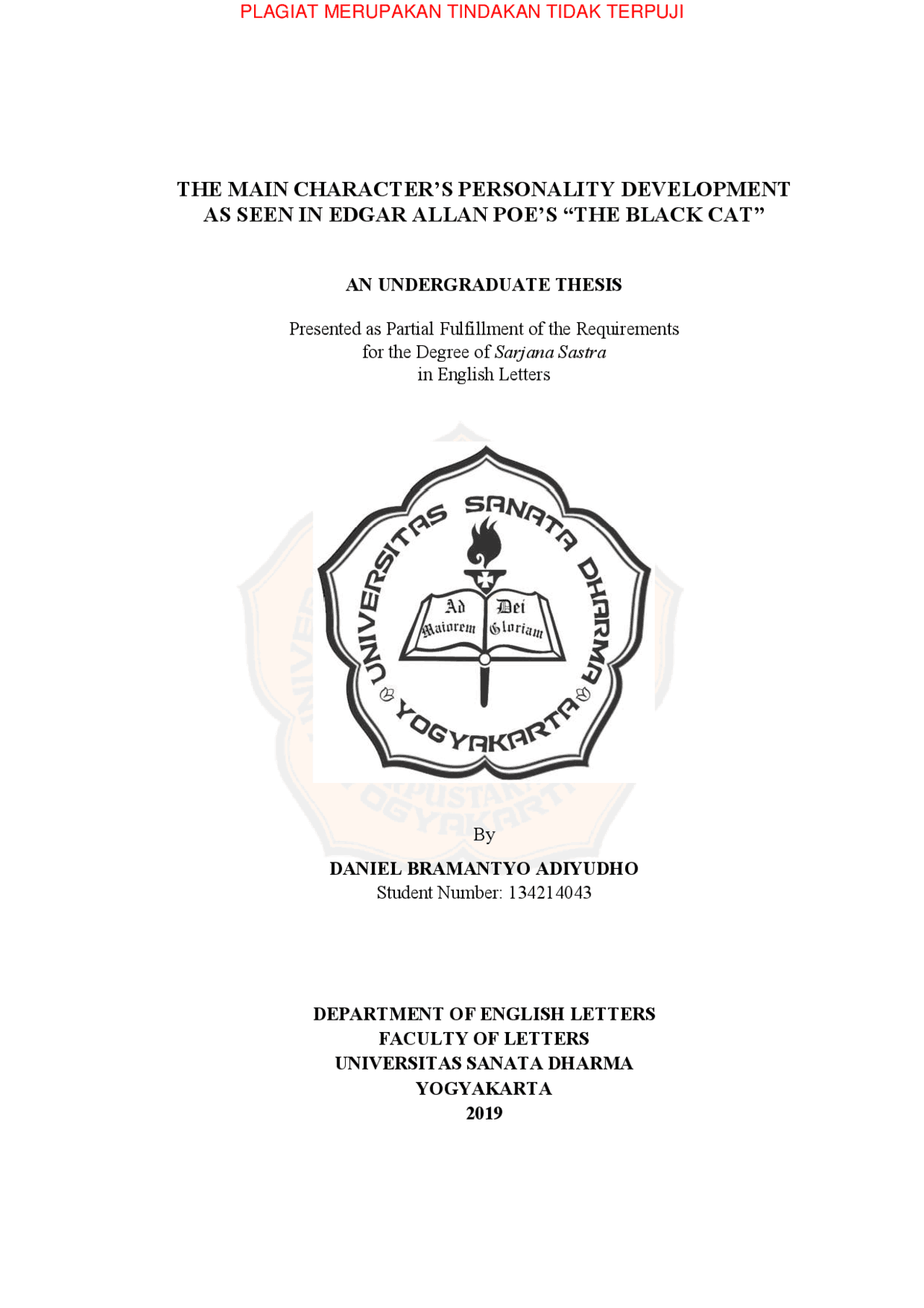 The Main Characters Personality Development Lecture Notes