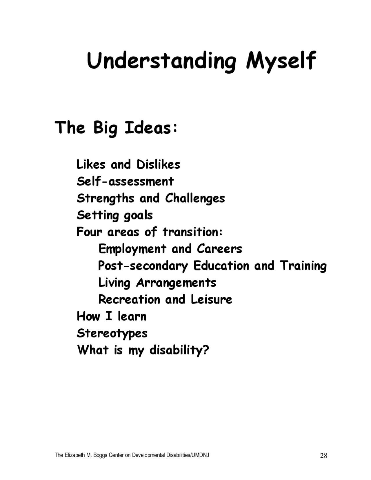 Understanding Myself | Slides Learning disability - Docsity
