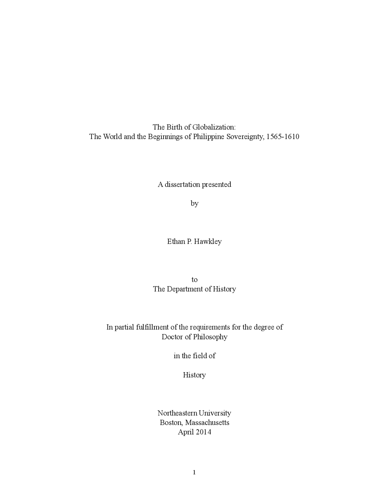 the world and the beginnings of Philippine sovereignty, 1565 ...