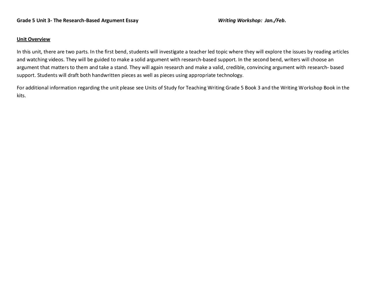 Grade 5 Unit 3- The Research-Based Argument Essay | Summaries Food ...