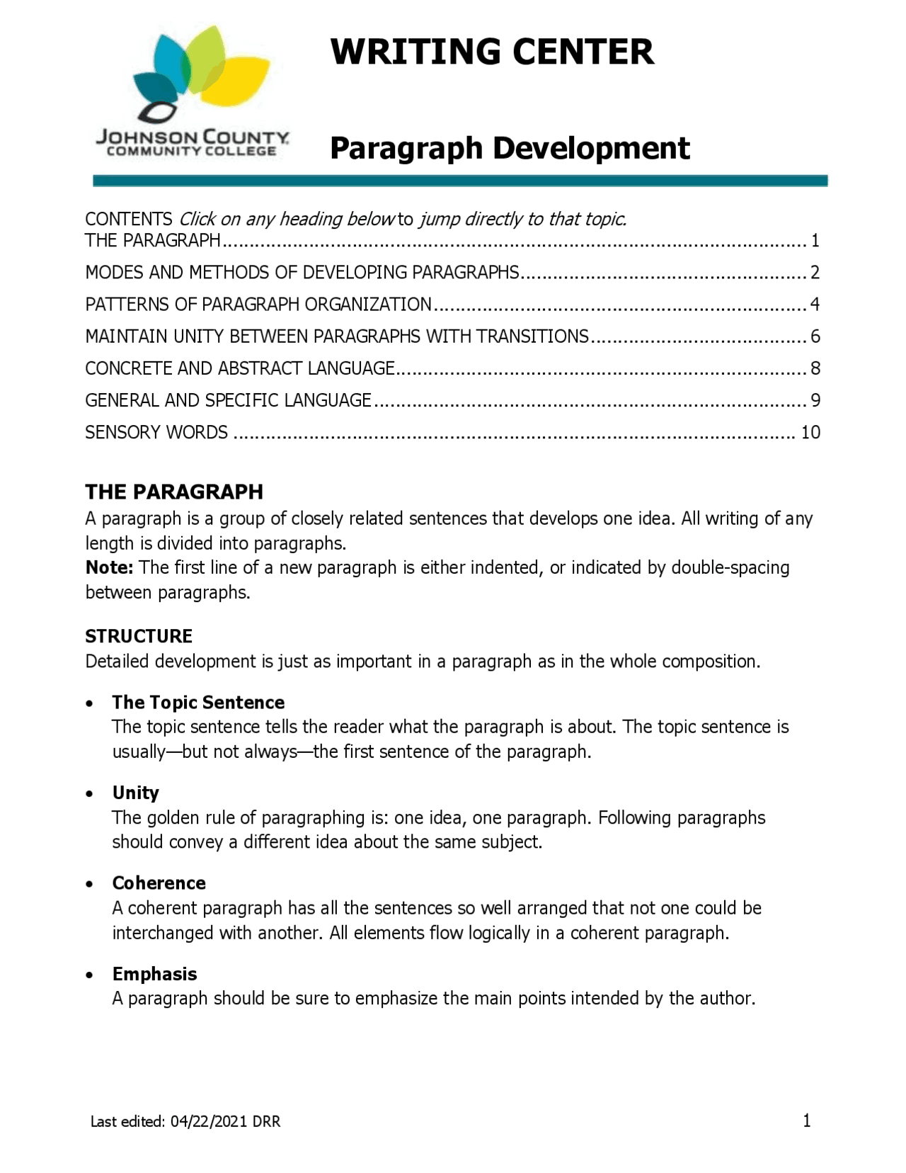 Modes and Methods of Developing Paragraphs: Seven Main Methods and Five ...