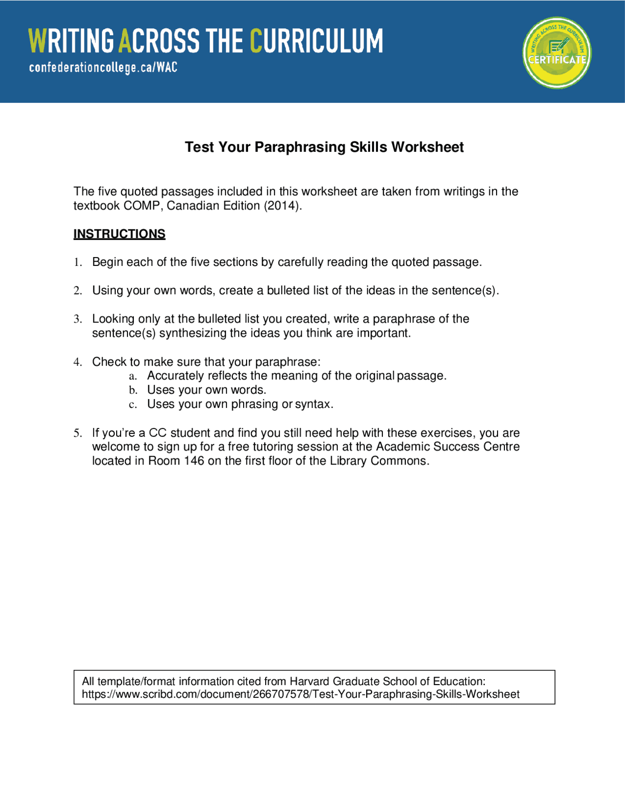 Test Your Paraphrasing Skills Worksheet | Slides Music and Technology ...