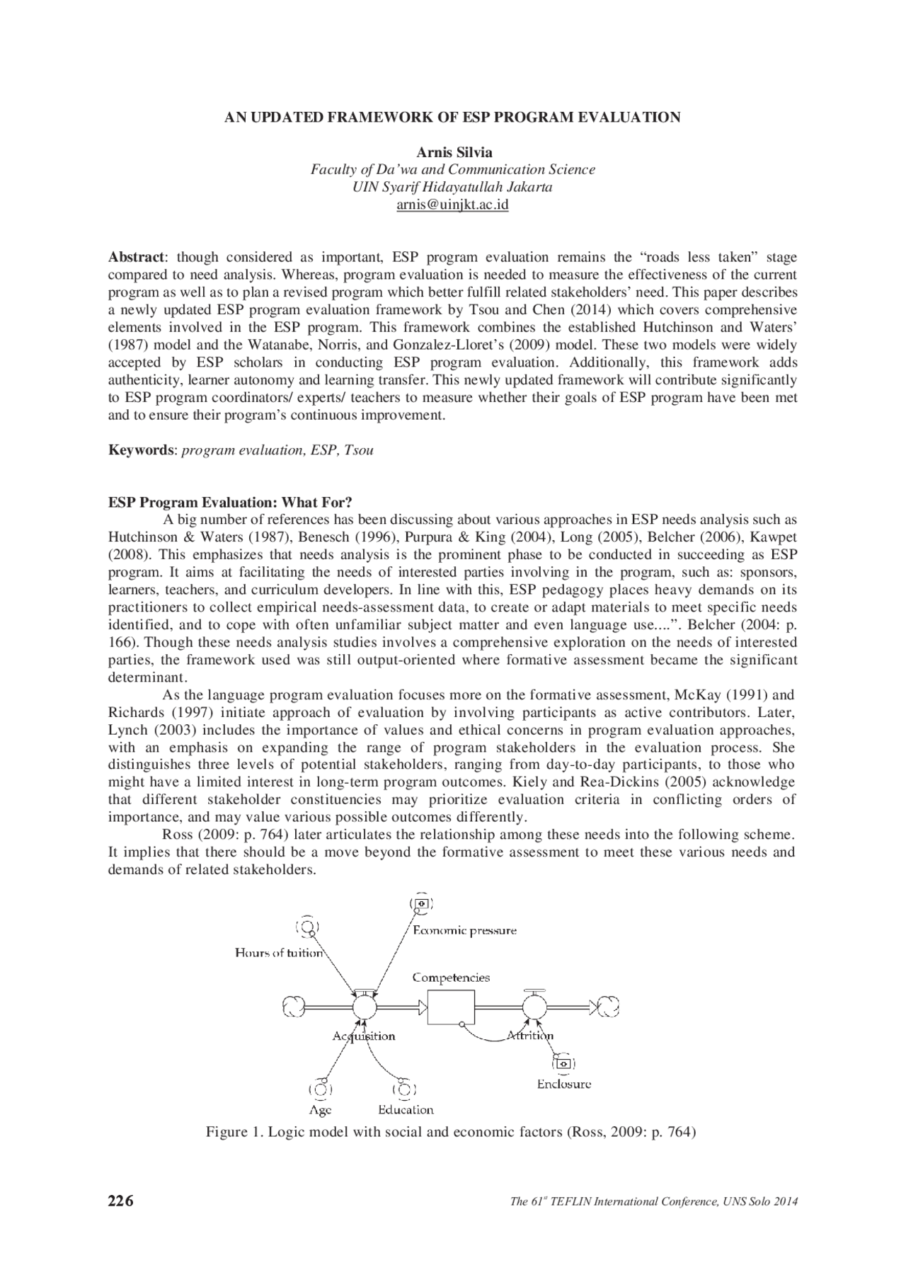 ESP Program Evaluation: An Updated Framework by Tsou and Chen (2014) | Summaries English ...