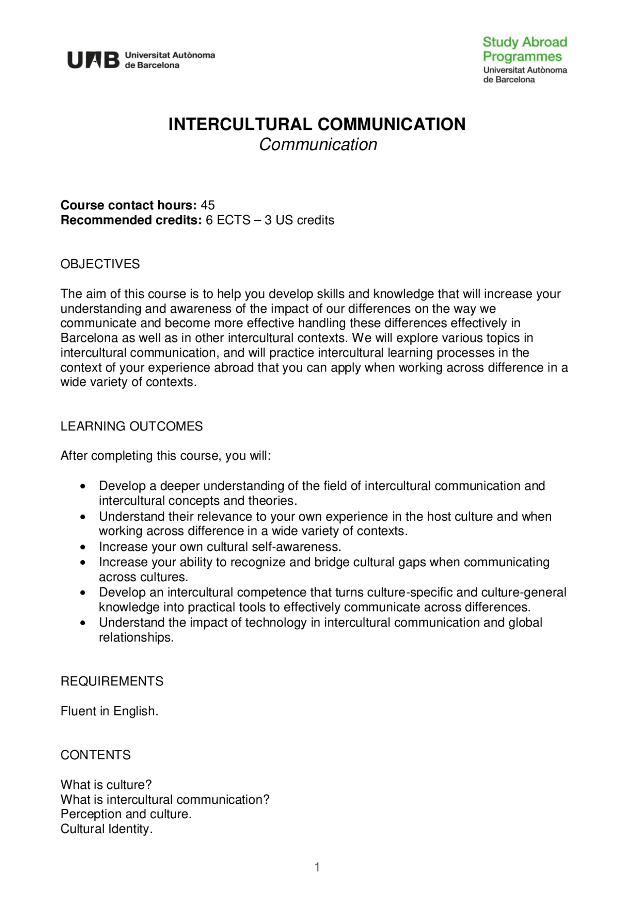 Intercultural Communication Communication Exams Communication Docsity