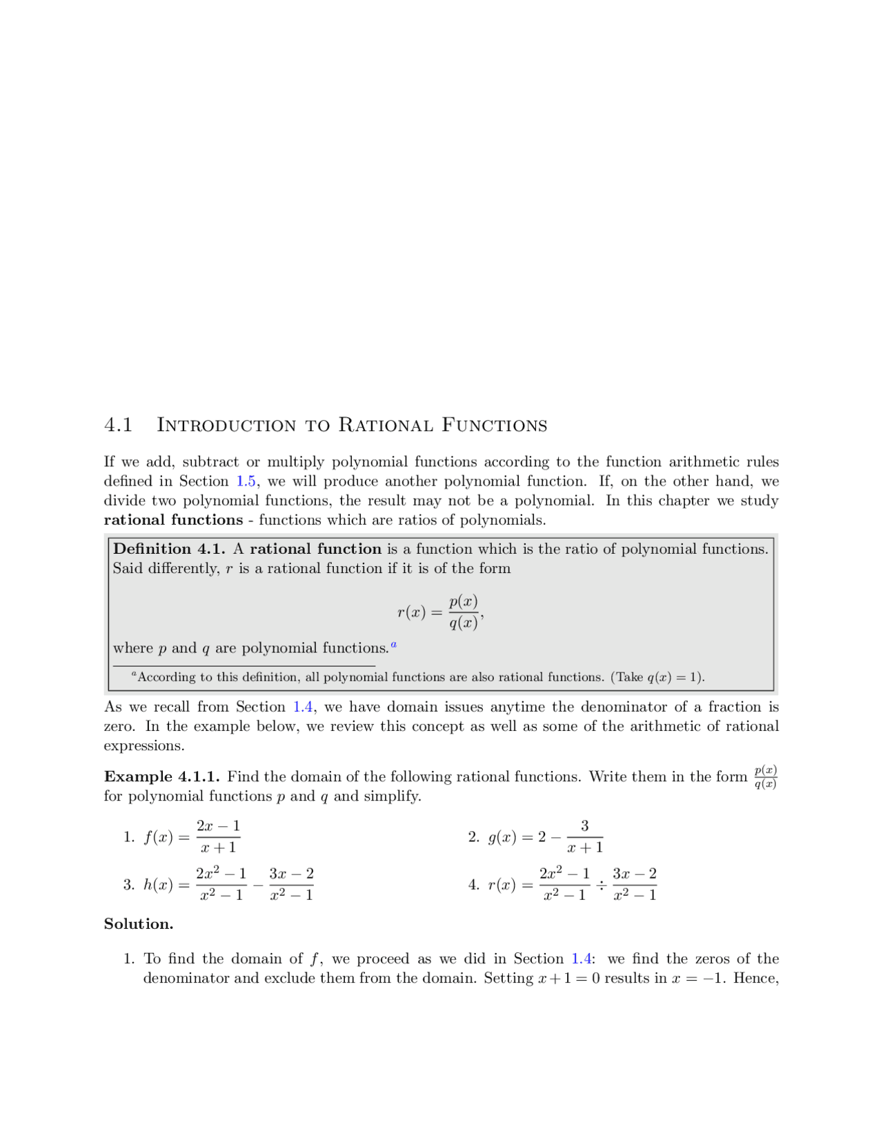 Rational Functions Exams Calculus Docsity