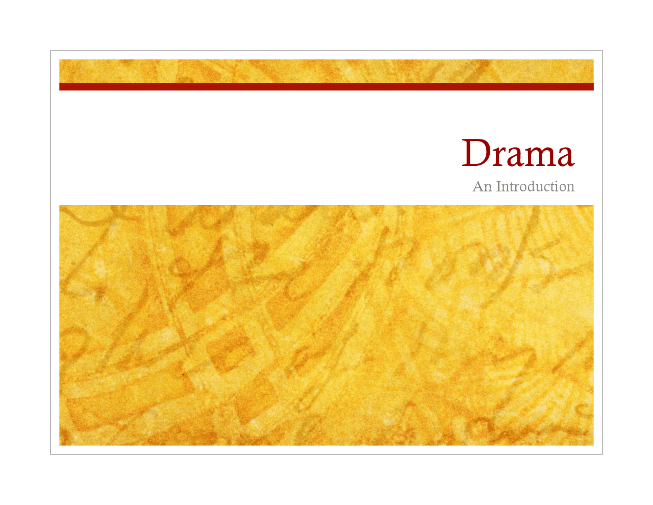 Drama | Study notes Theatre | Docsity