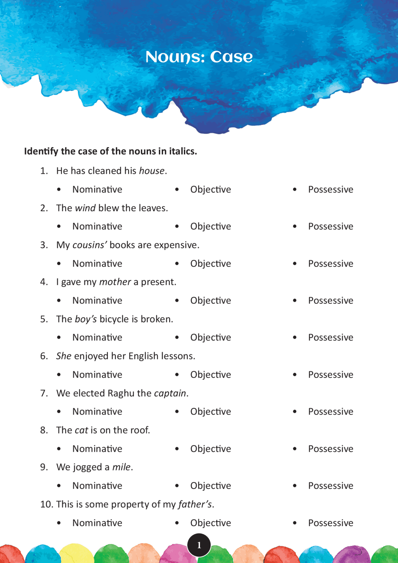 Nouns: Case | Lecture notes English Philology | Docsity