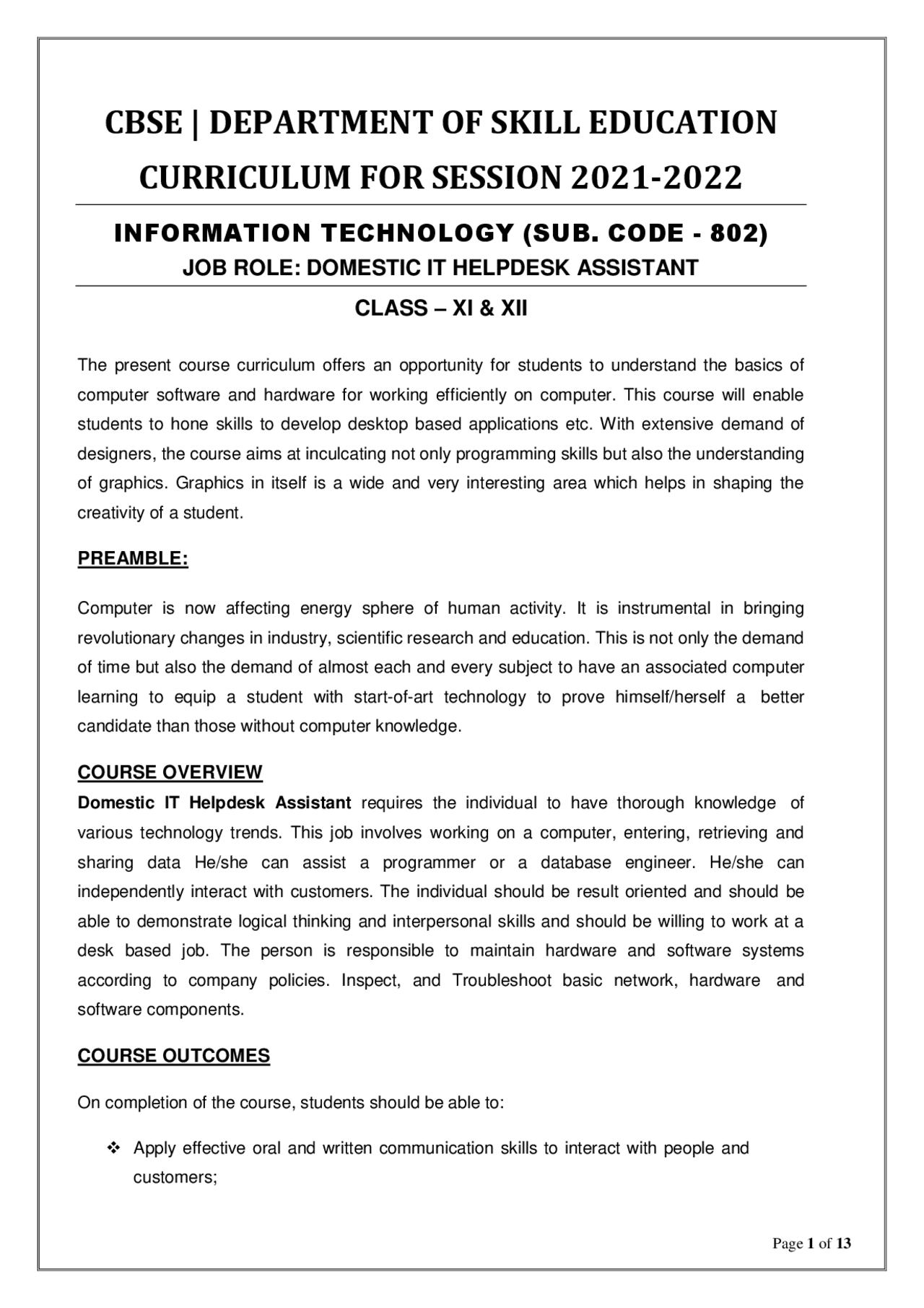 Information Technology Sub Code 802 Exercises Information