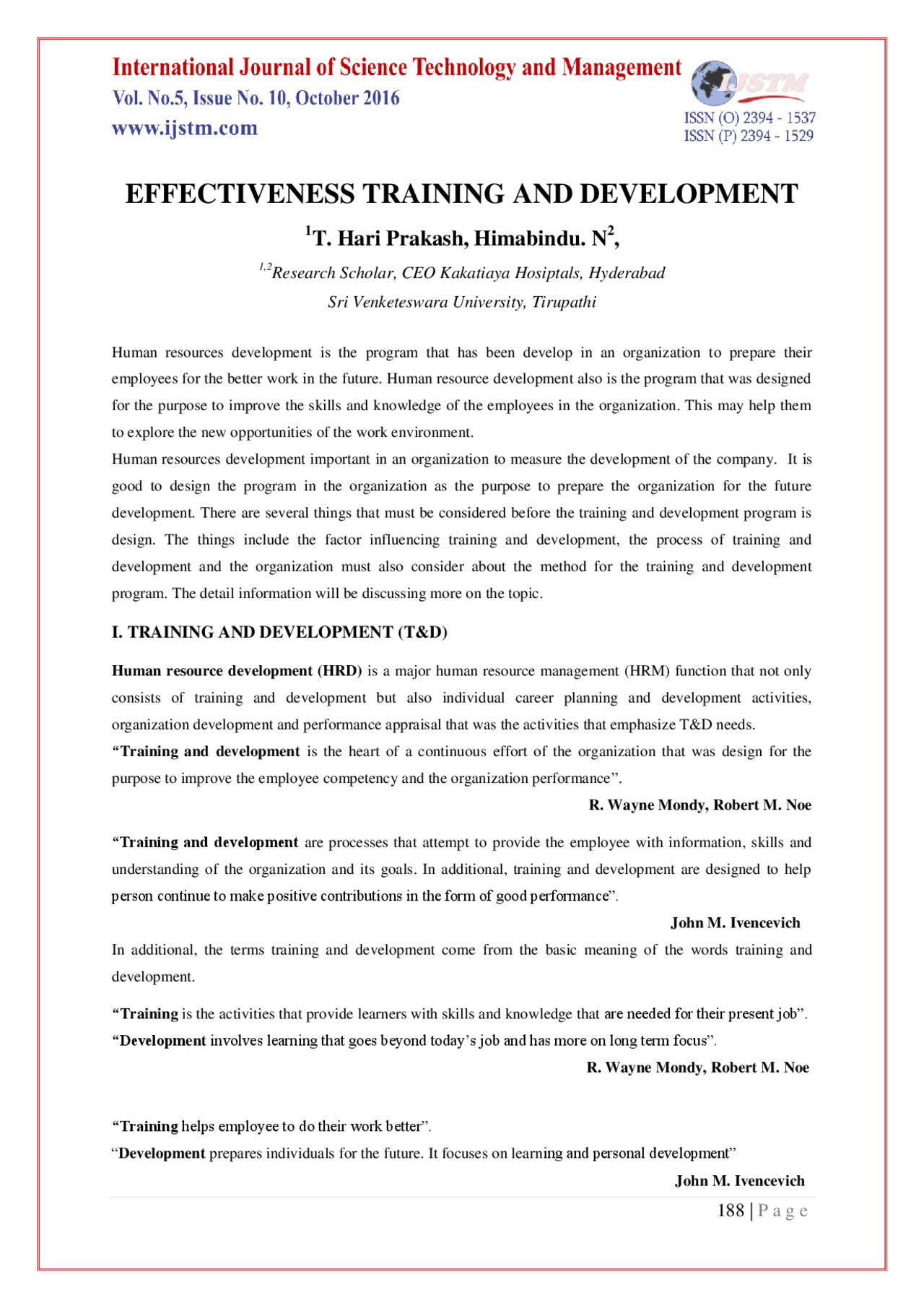 TRAINING AND DEVELOPMENT (T&D) | Study notes Training and Development ...