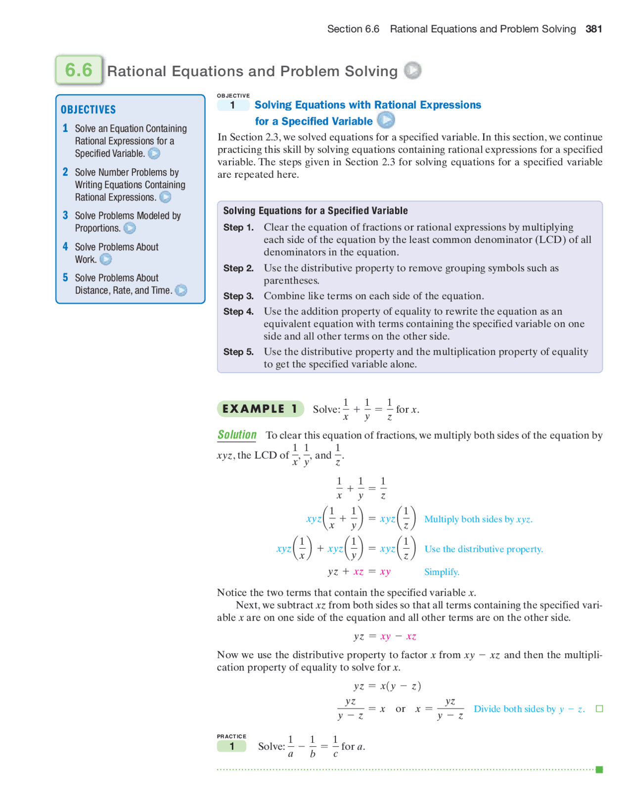 6.6 Rational Equations and Problem Solving | Summaries Electronics | Docsity
