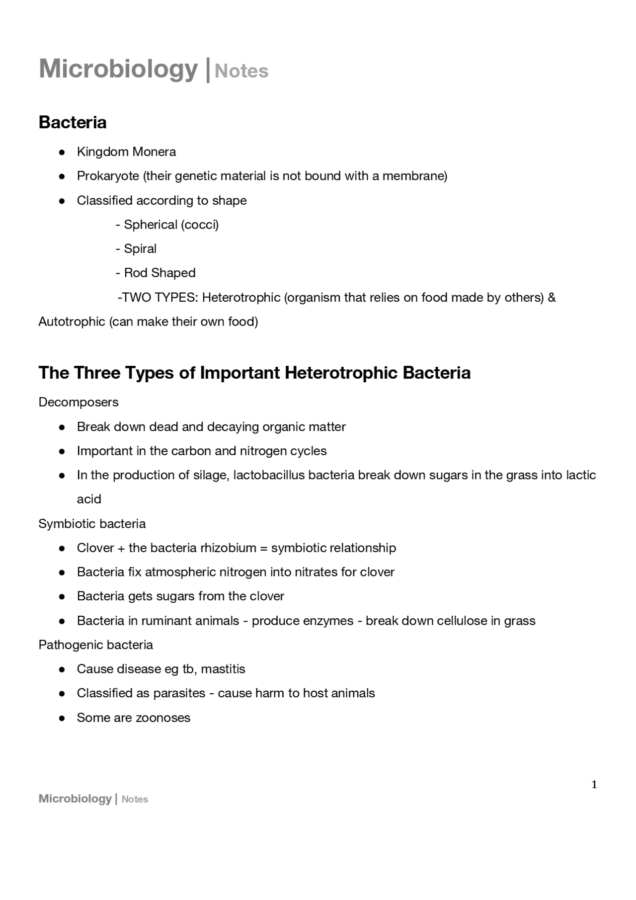 Microbiology |Notes | Schemes and Mind Maps Microbiology | Docsity