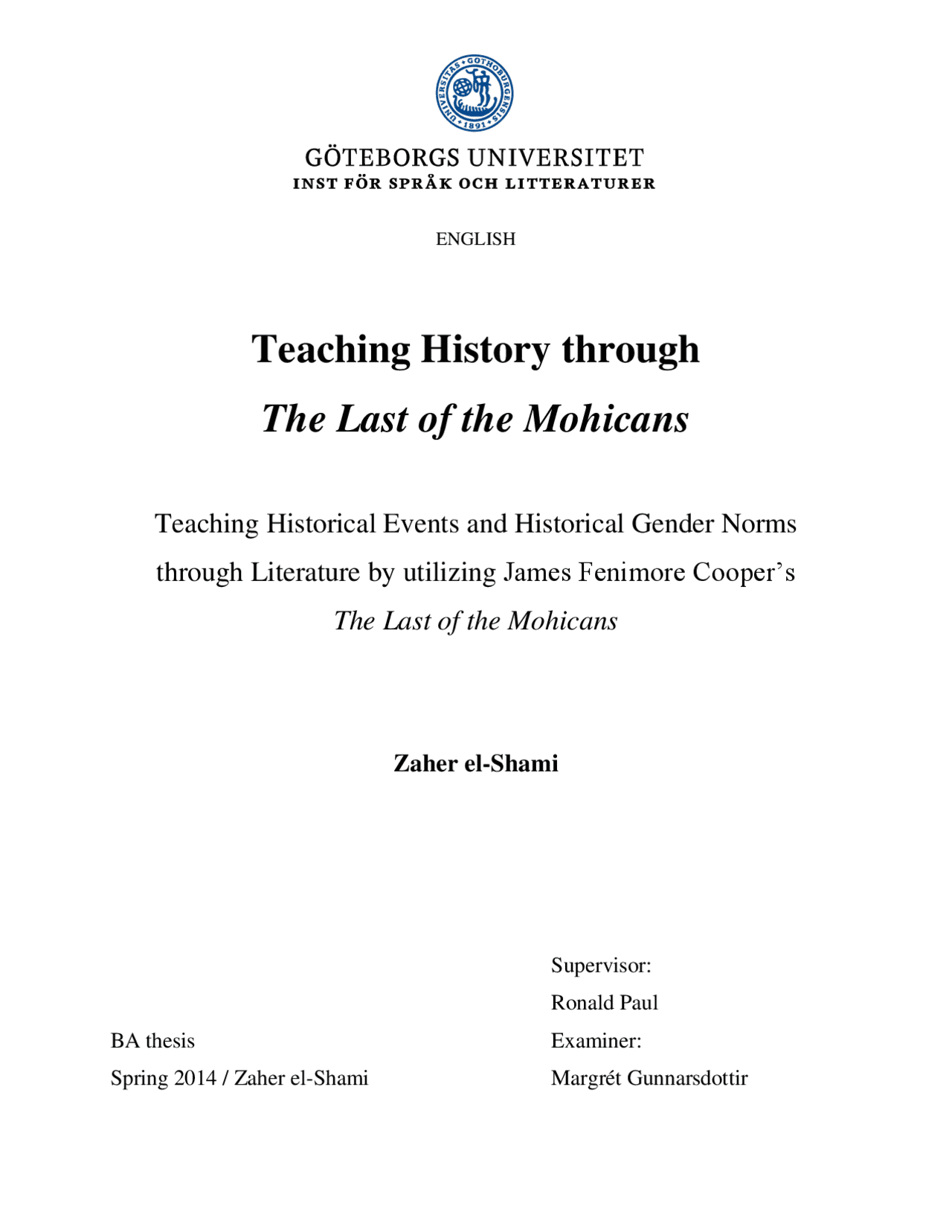 Teaching History through The Last of the Mohicans | Summaries History ...
