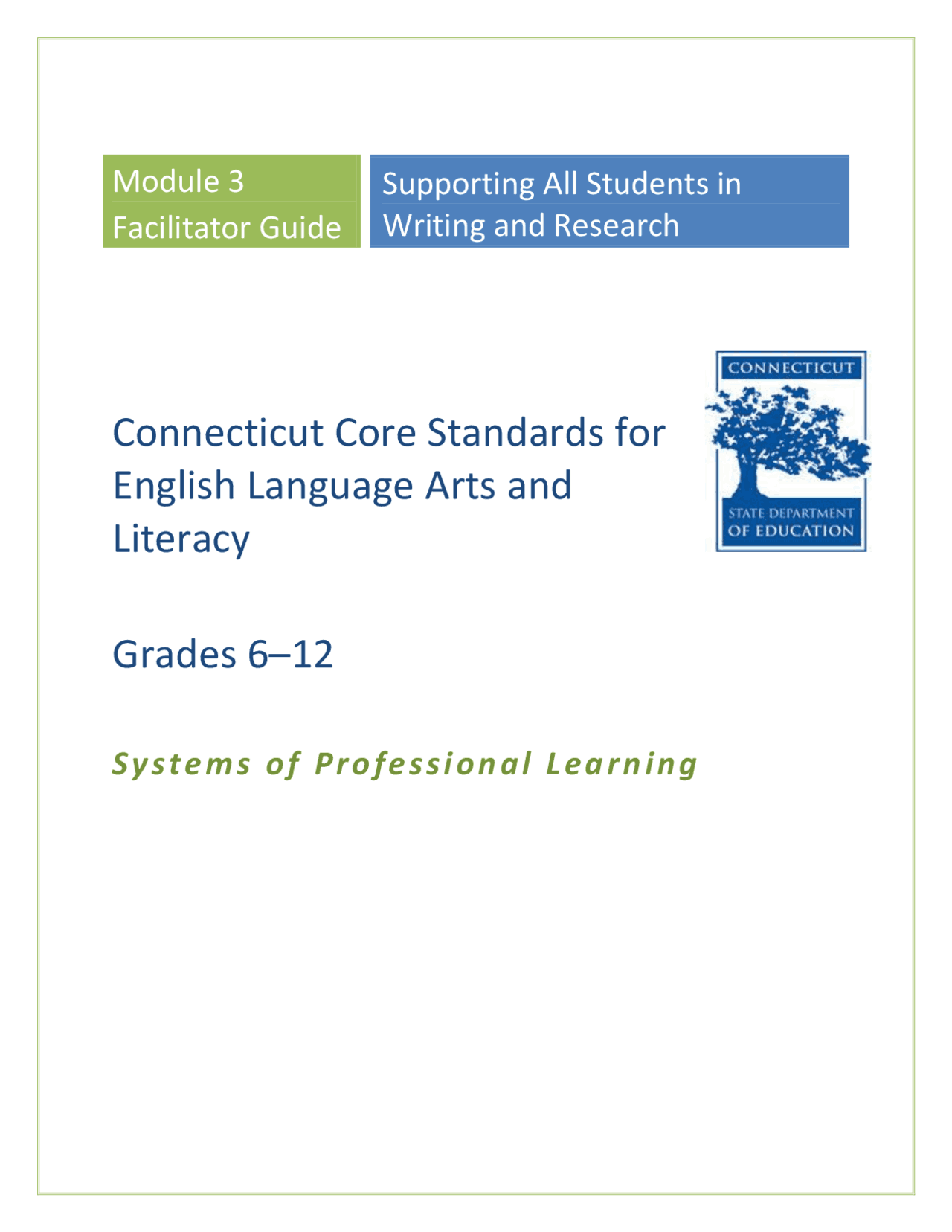 Supporting All Students in Writing & Research: A Guide for CT Core ...
