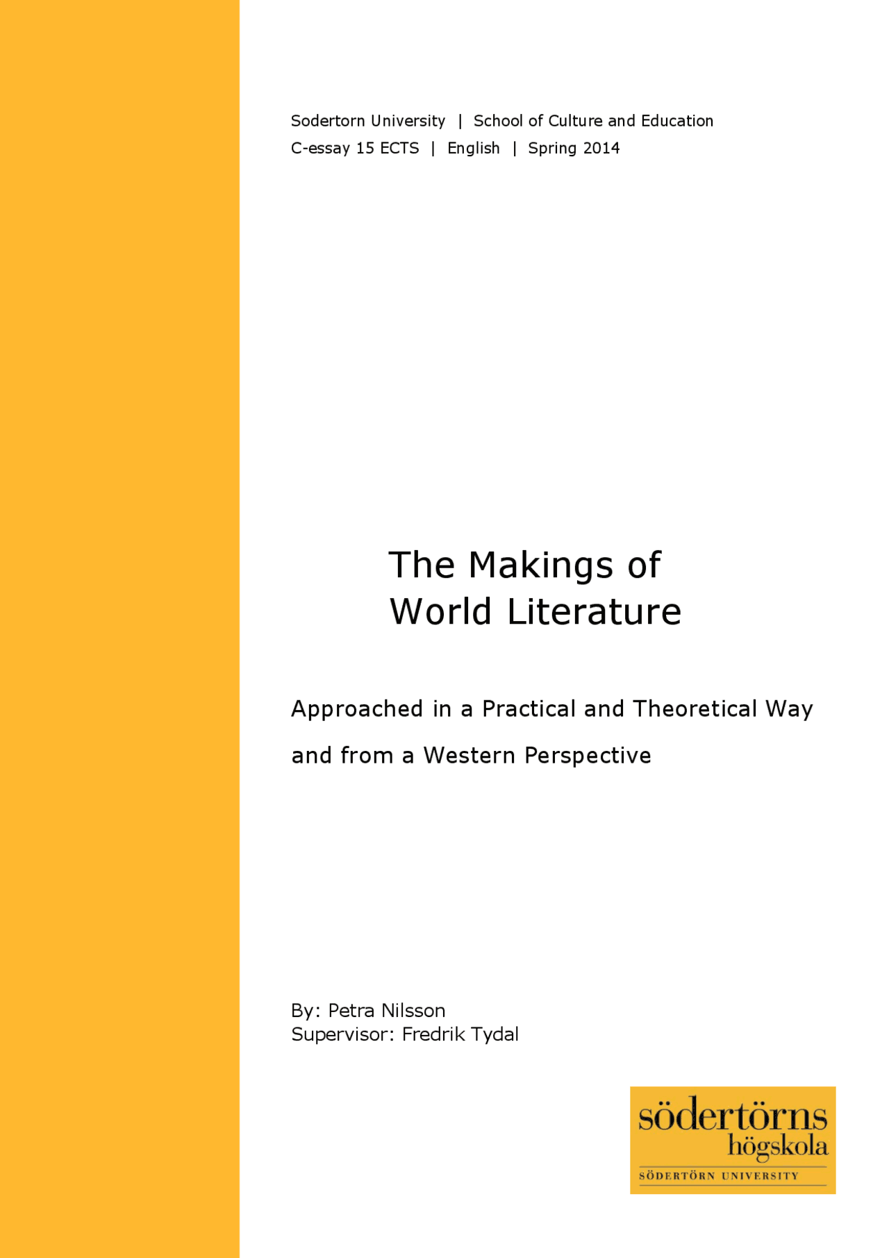 The Makings of World Literature | Lecture notes Literature | Docsity
