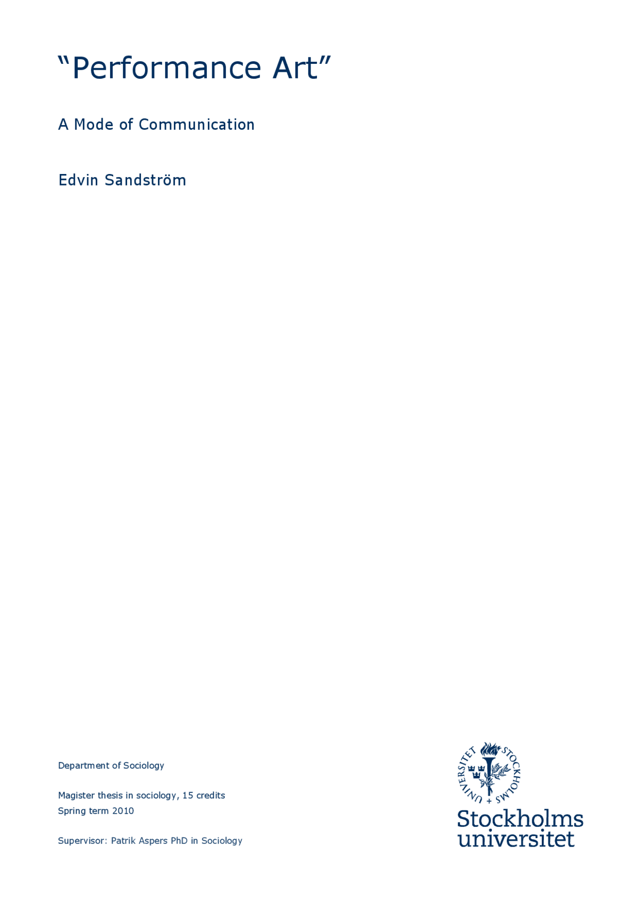 “Performance Art” | Study notes Art | Docsity